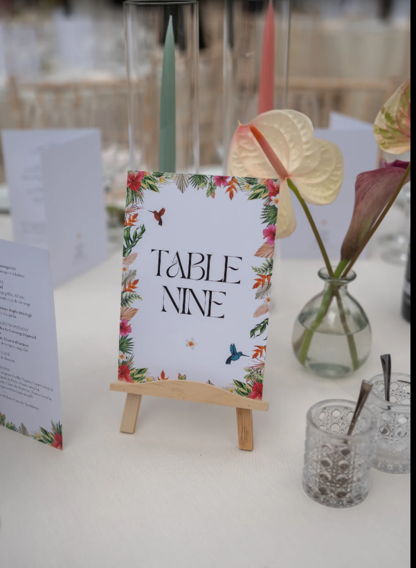 Tropical Wedding Table Numbers