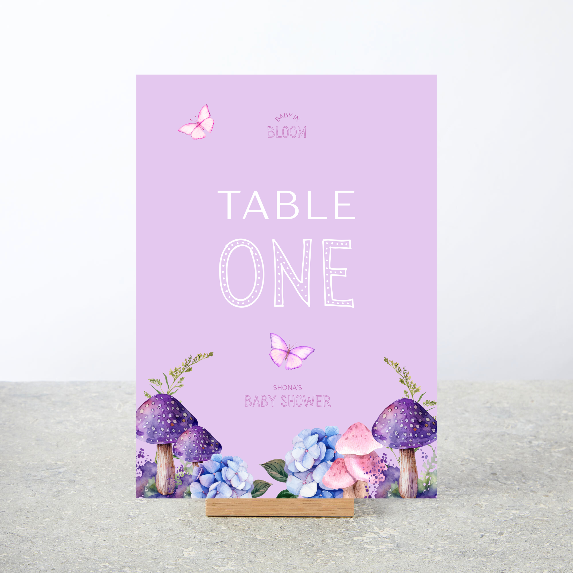Baby Shower Table Numbers: Baby in Bloom