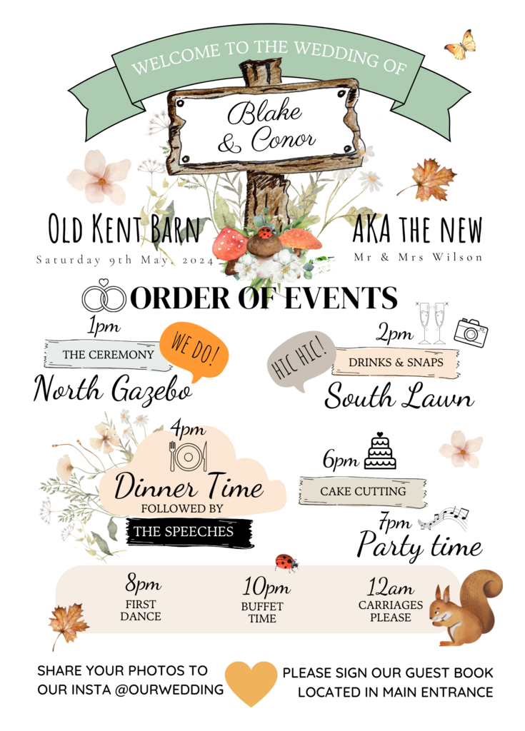 Quirky Wedding Welcome Signs