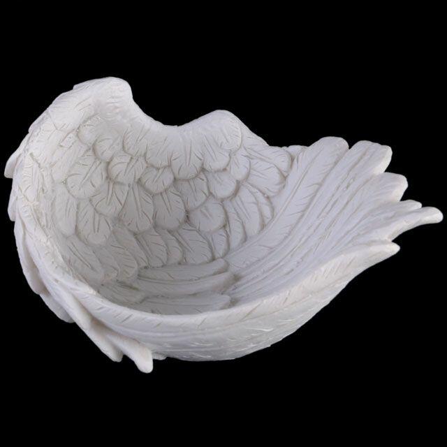 Angel Wings Bowl Dish White Feather Side Cupped Wing Design