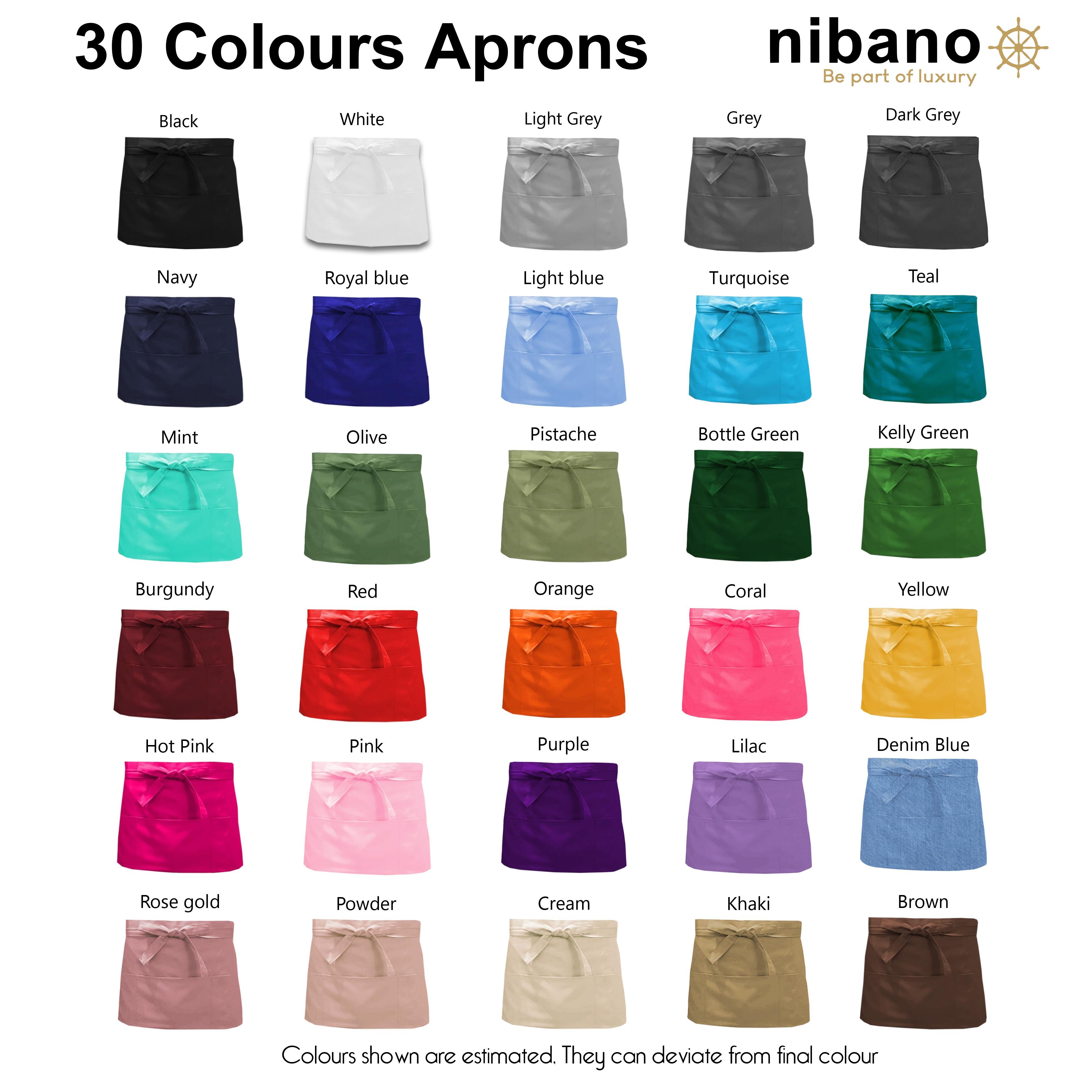 Nibano Short Waist Apron with Pockets Kelly Green