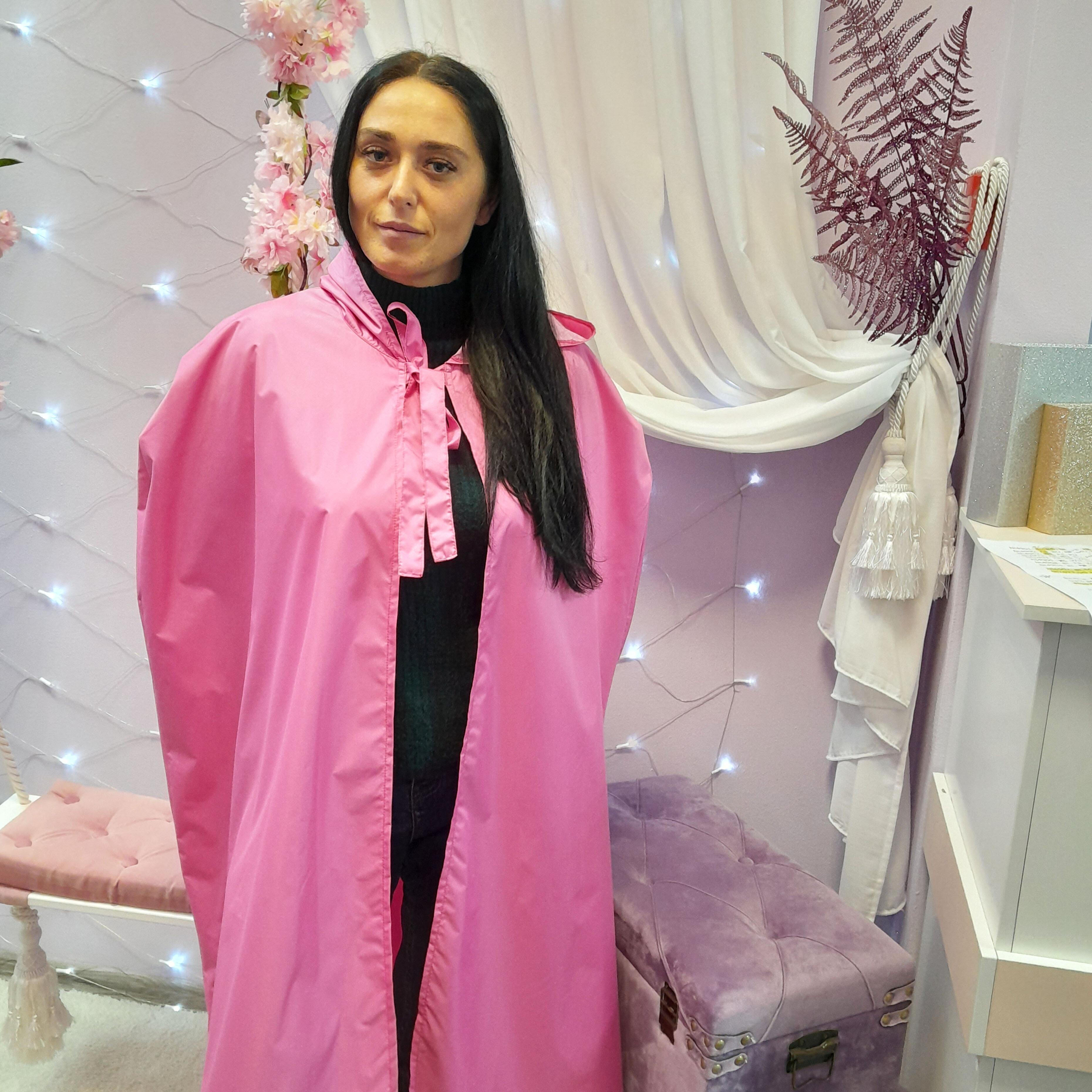 Nibano Hooded Hairdressing Show Gown Pink Barbie Available In 36 Colours