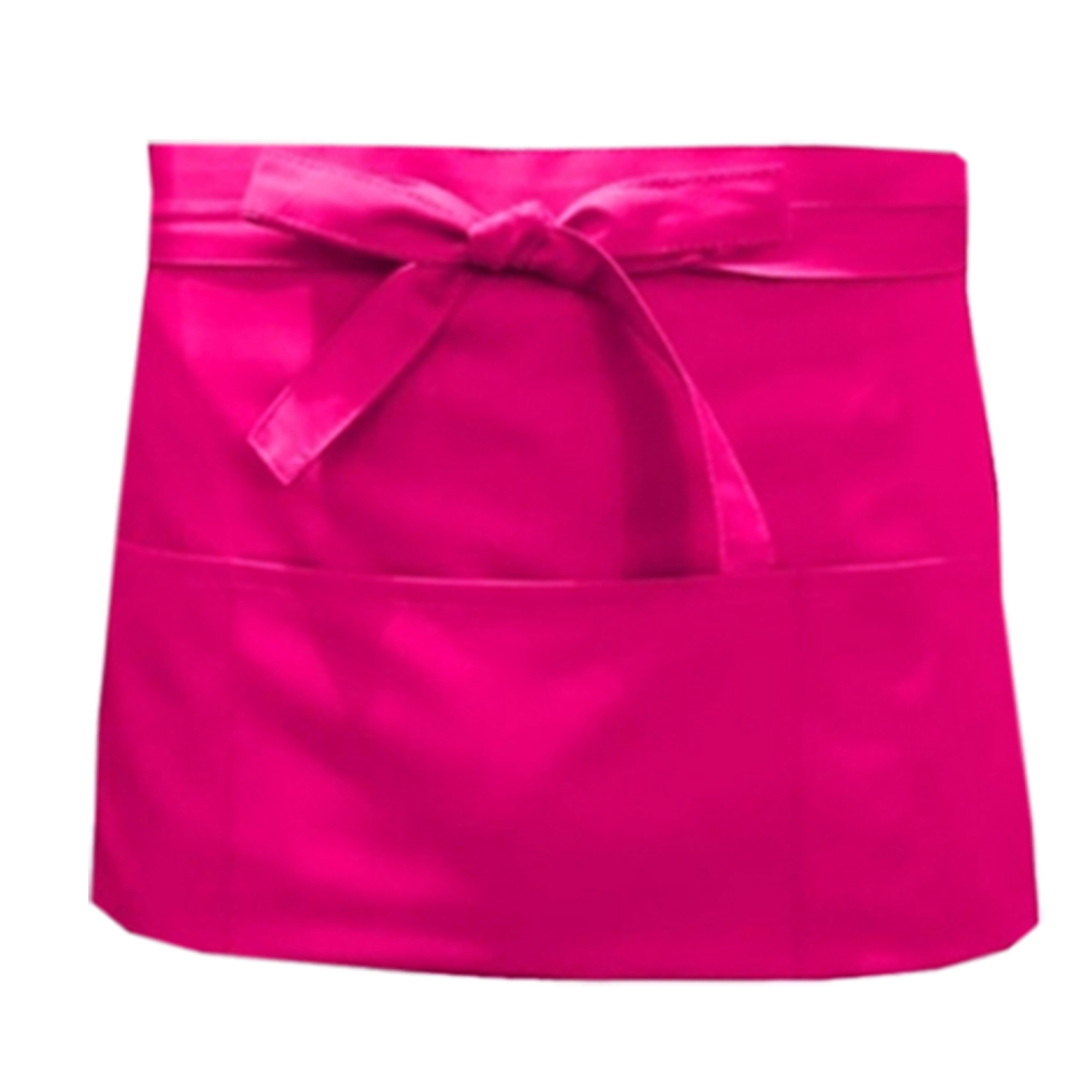 Nibano Short Waist Apron with Pockets Hot Pink available in 30 colours
