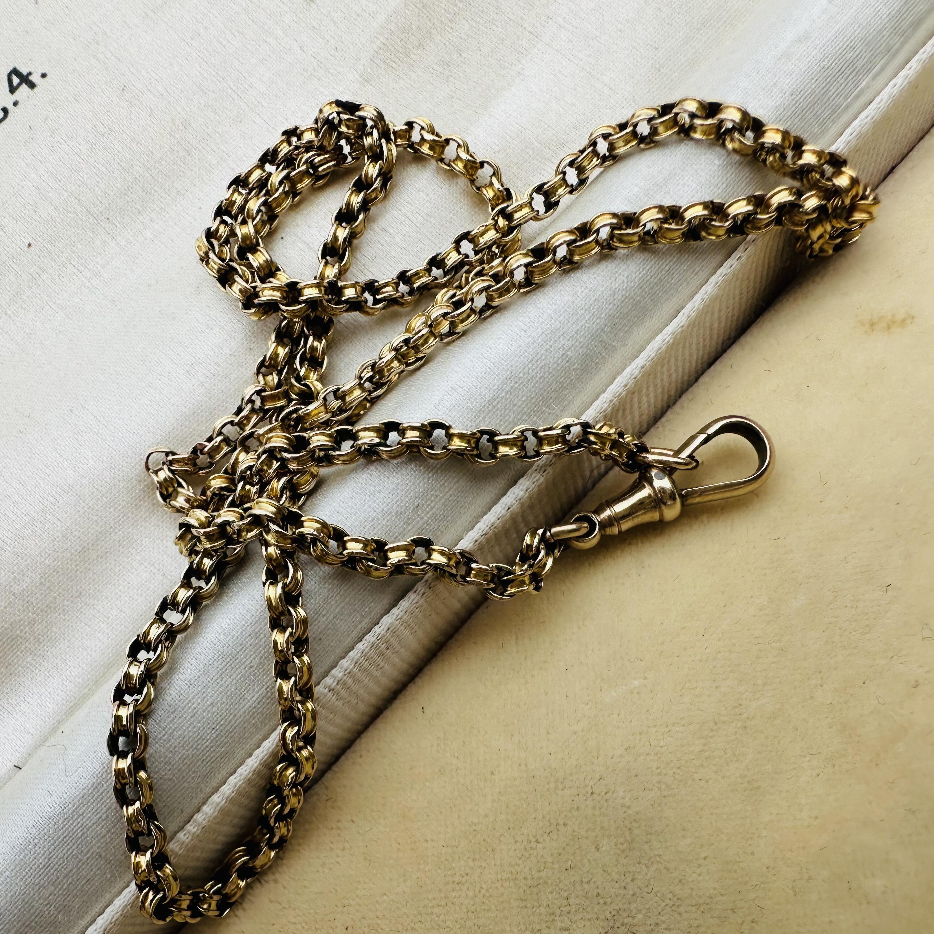 Vintage 9k Gold Belcher Chain with Dog Clip Clasp - Timeless Elegance