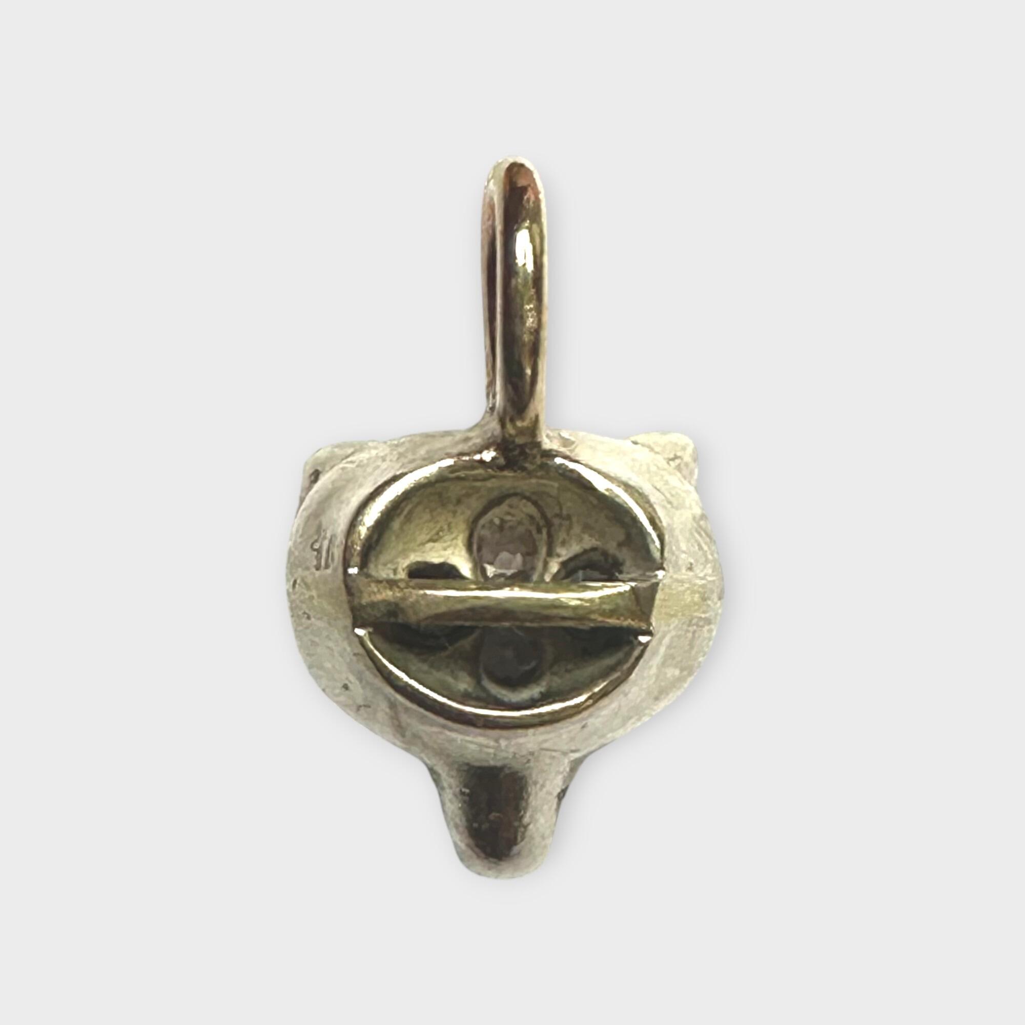 Antique Diamond Ruby Pendant: Enchanted Fox, Symbol of Wisdom and Fire