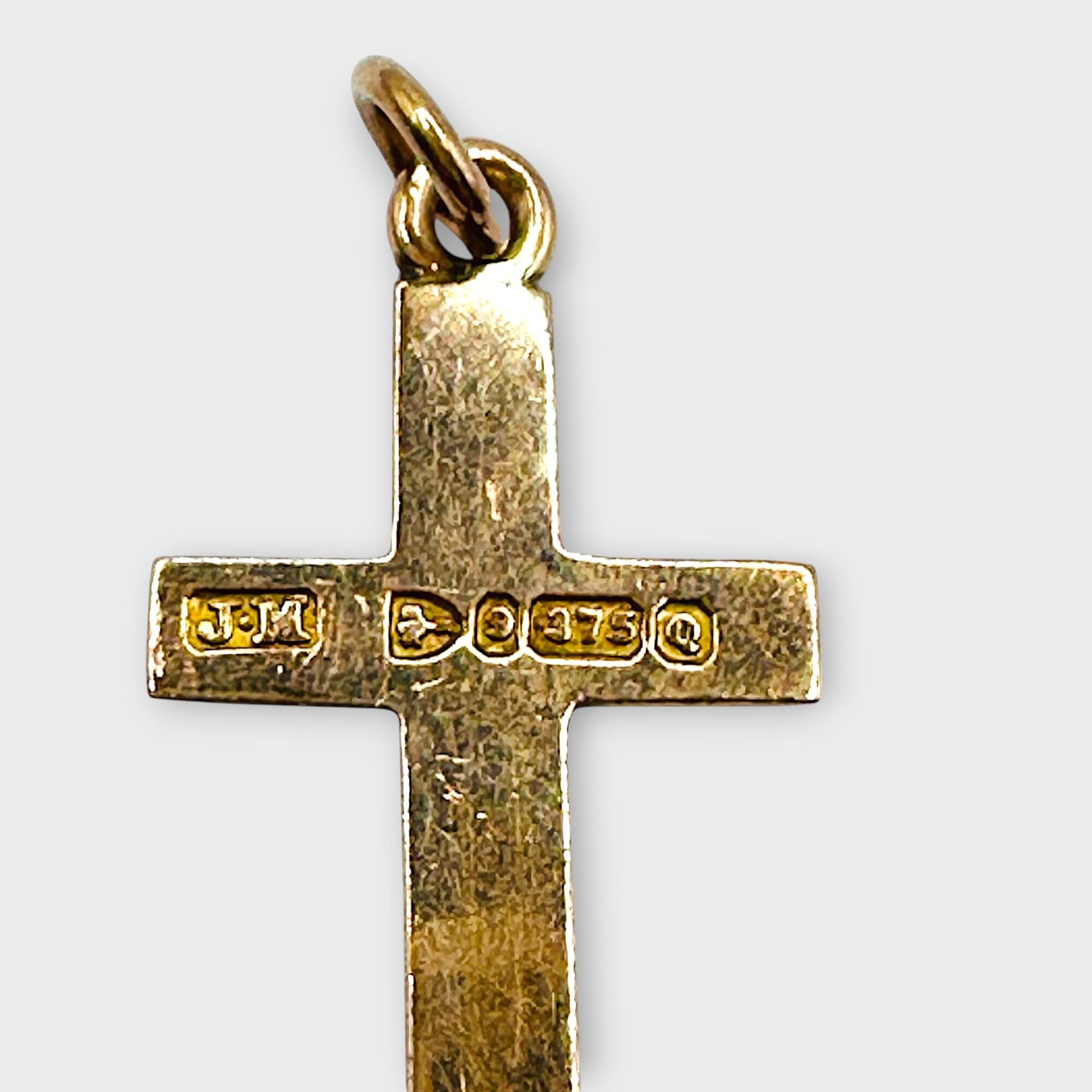 Victorian 9ct Rose Gold Cross Pendant | Antique English Jewelry 1899