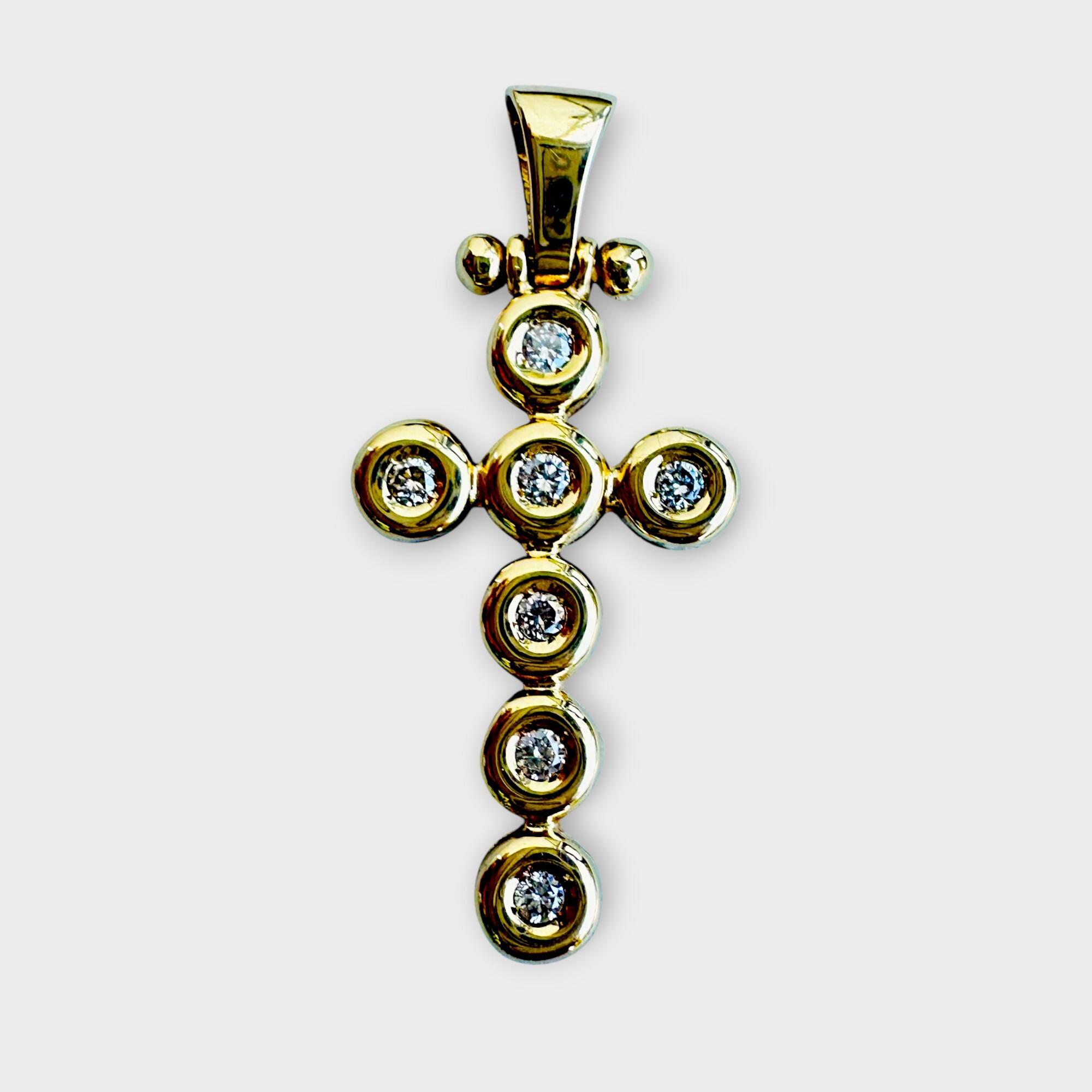 18ct Gold Diamond Cross Pendant | Elegant Religious Necklace Gift