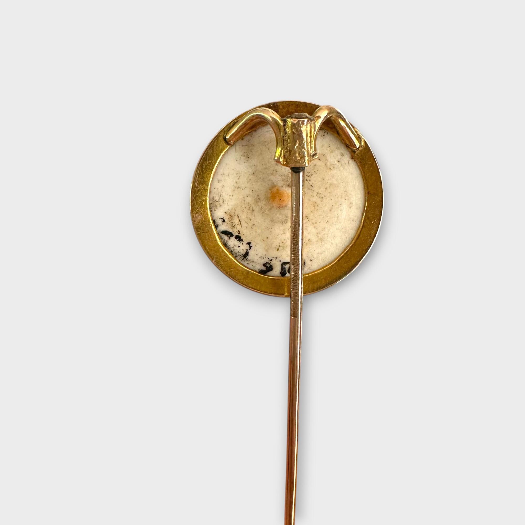 Victorian 9ct Gold Enamel Jack Russell Stick Pin, J.W. Bailey c.1885 ...