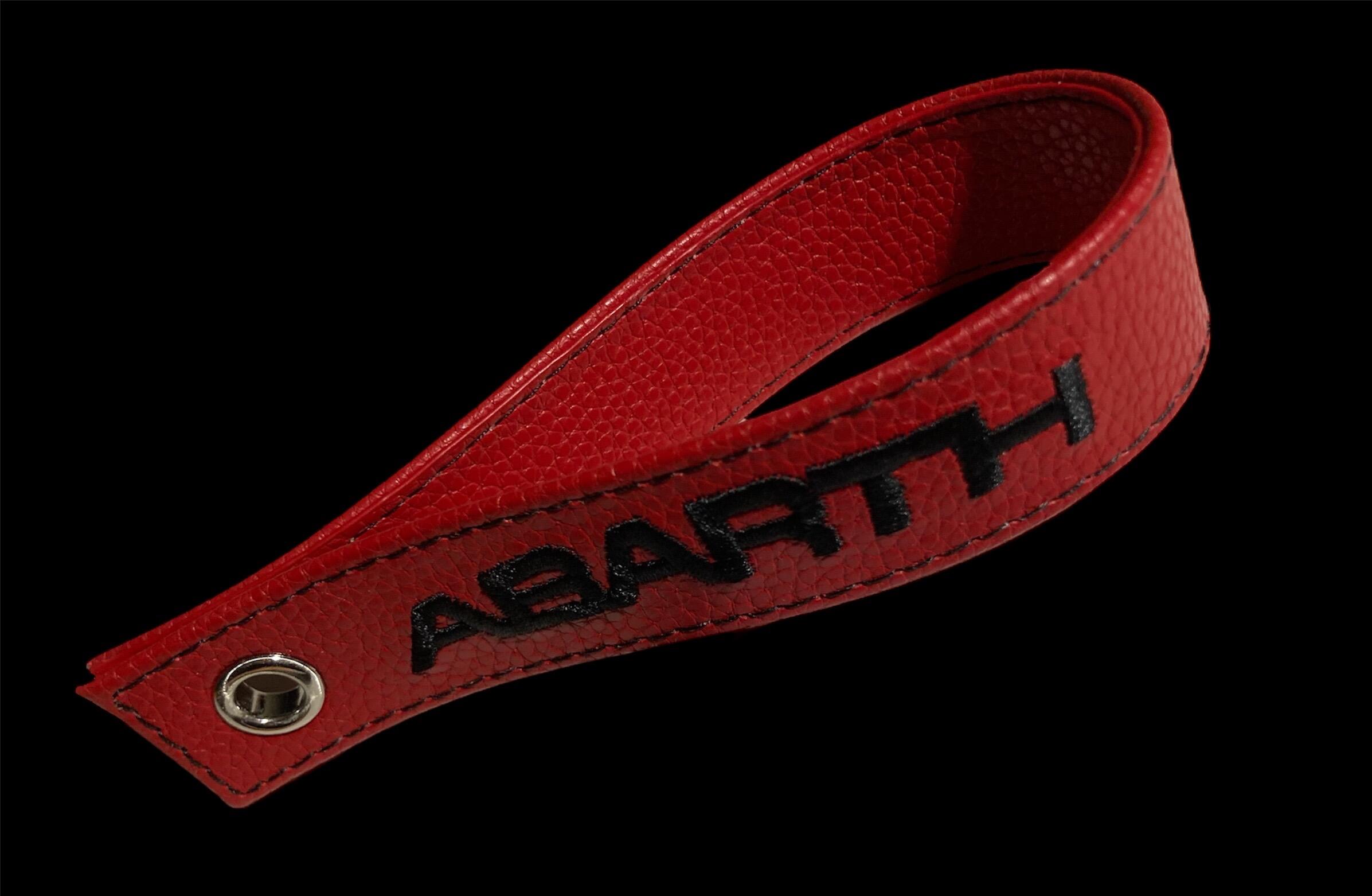 Enthused Leather Abarth Logo Boot Pull Strap. Free Delivery!