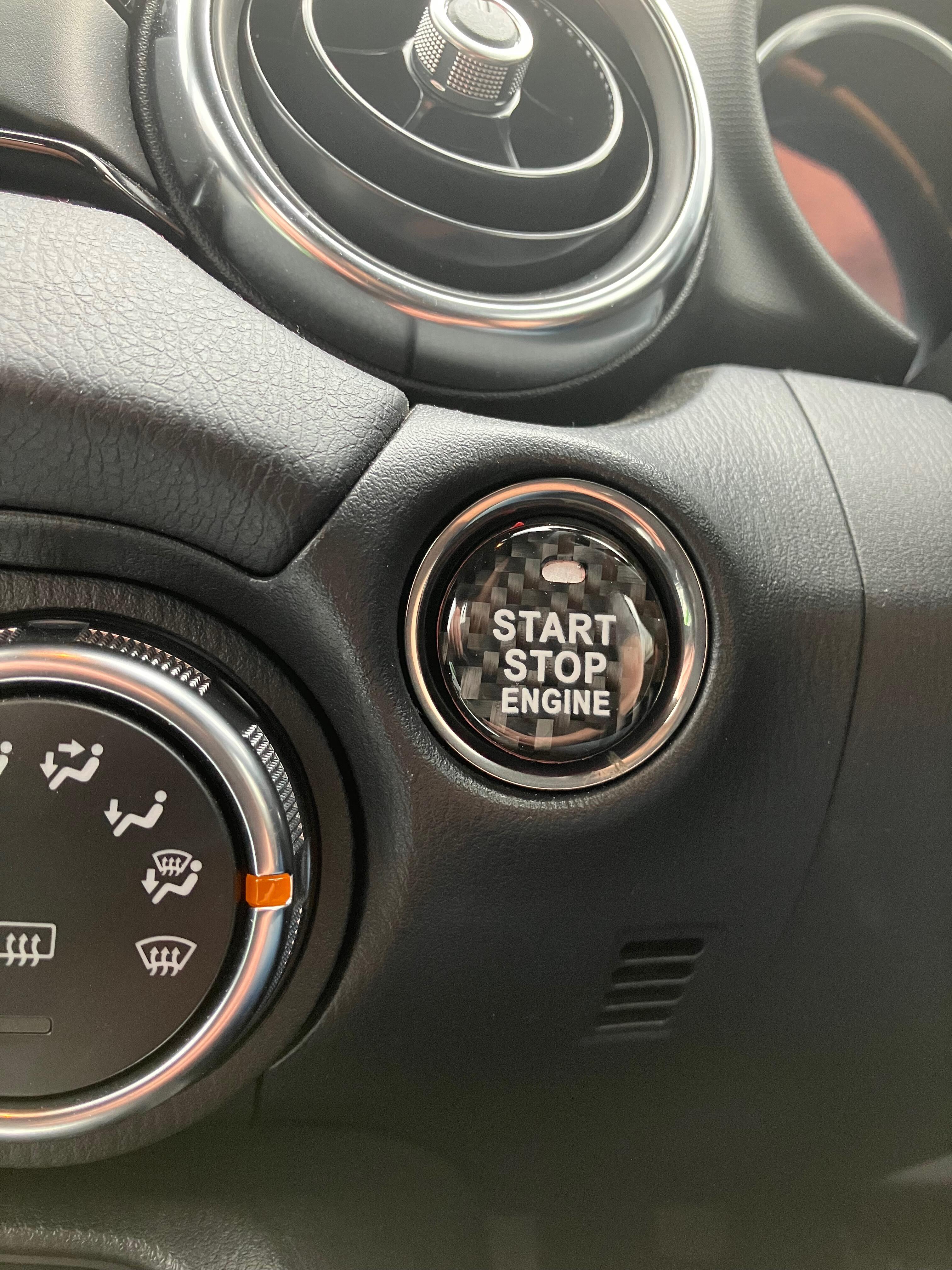 Enthused Starter Button Genuine Carbon Fibre (black or red) Free Delivery!