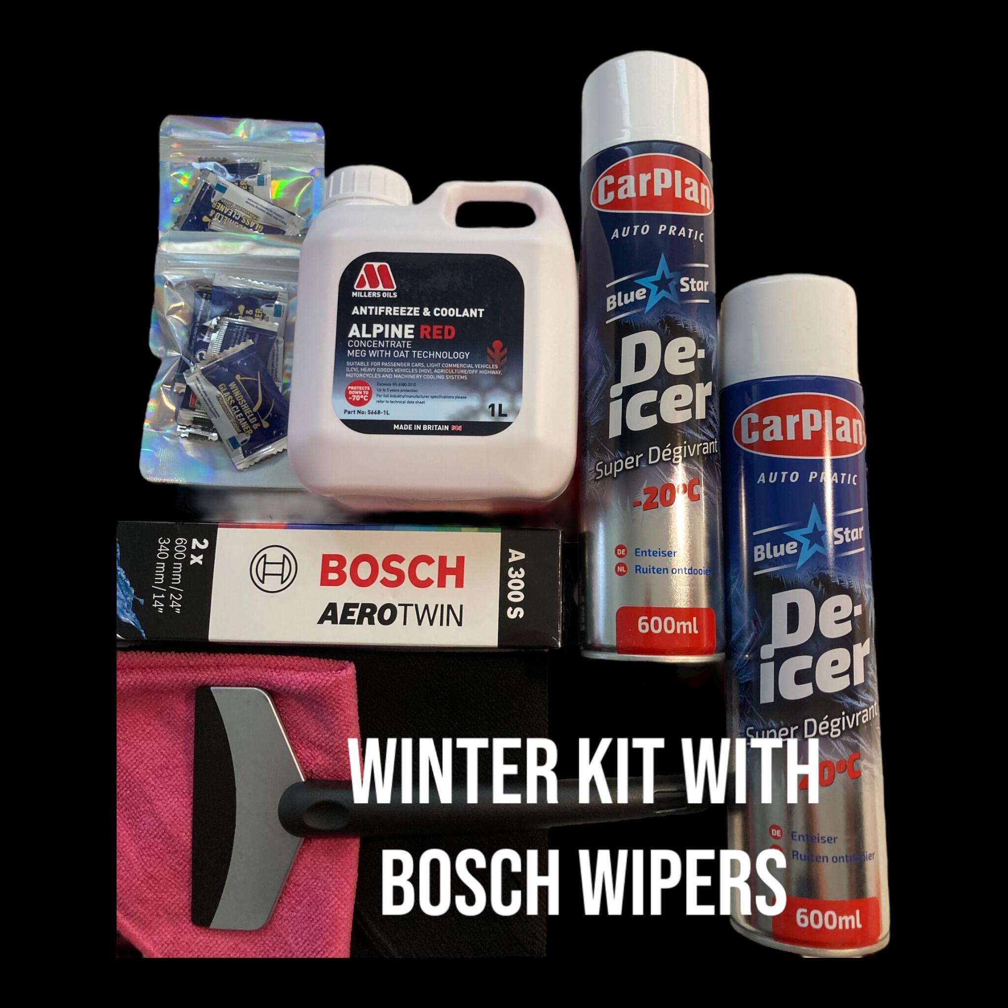 Winter Essentials Kit including Bosch Aerotwin Wipers to suit 500/595 ...