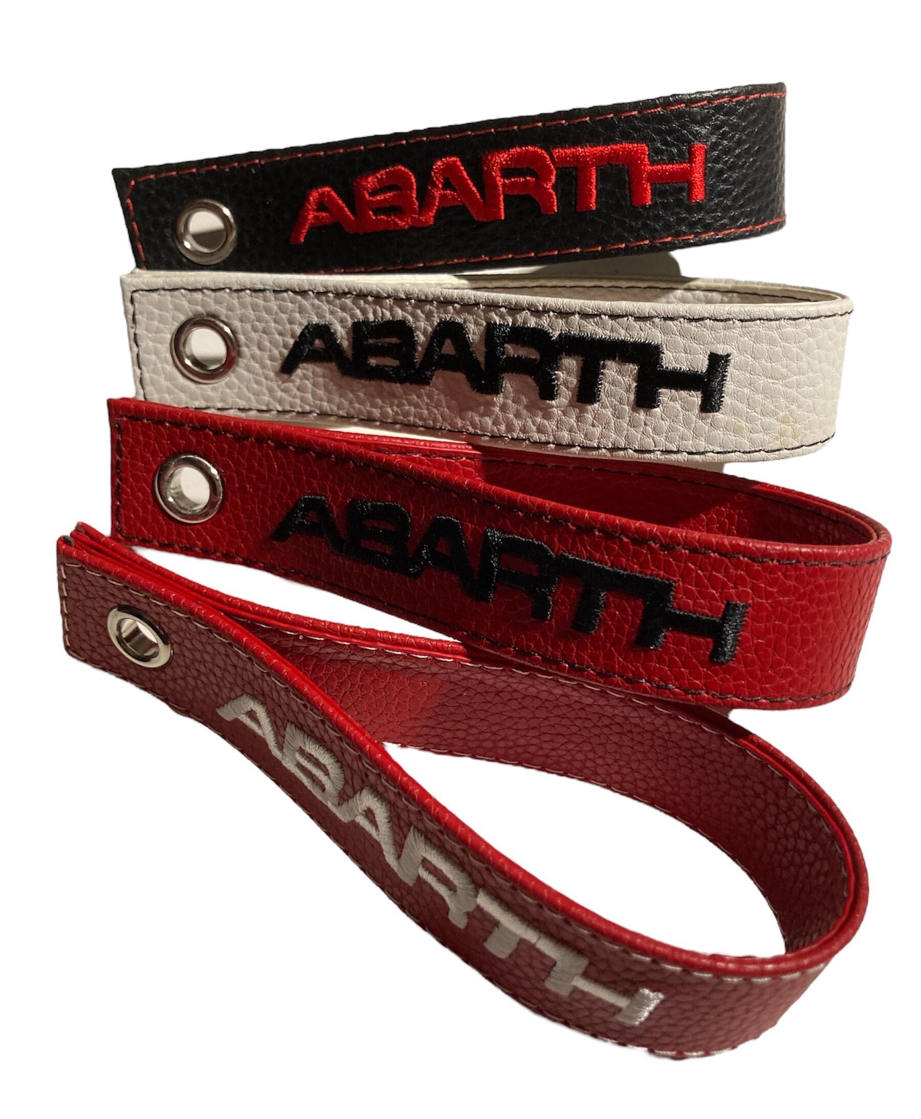 Enthused Leather Abarth Logo Boot Pull Strap. Free Delivery!