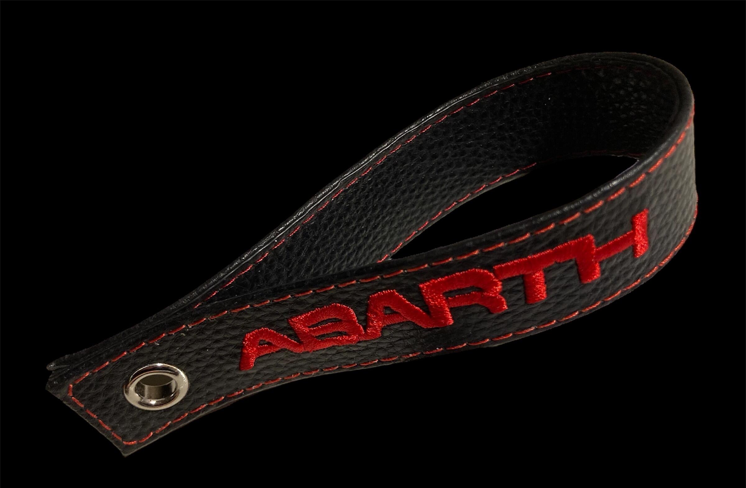 Enthused Leather Abarth Logo Boot Pull Strap. Free Delivery!