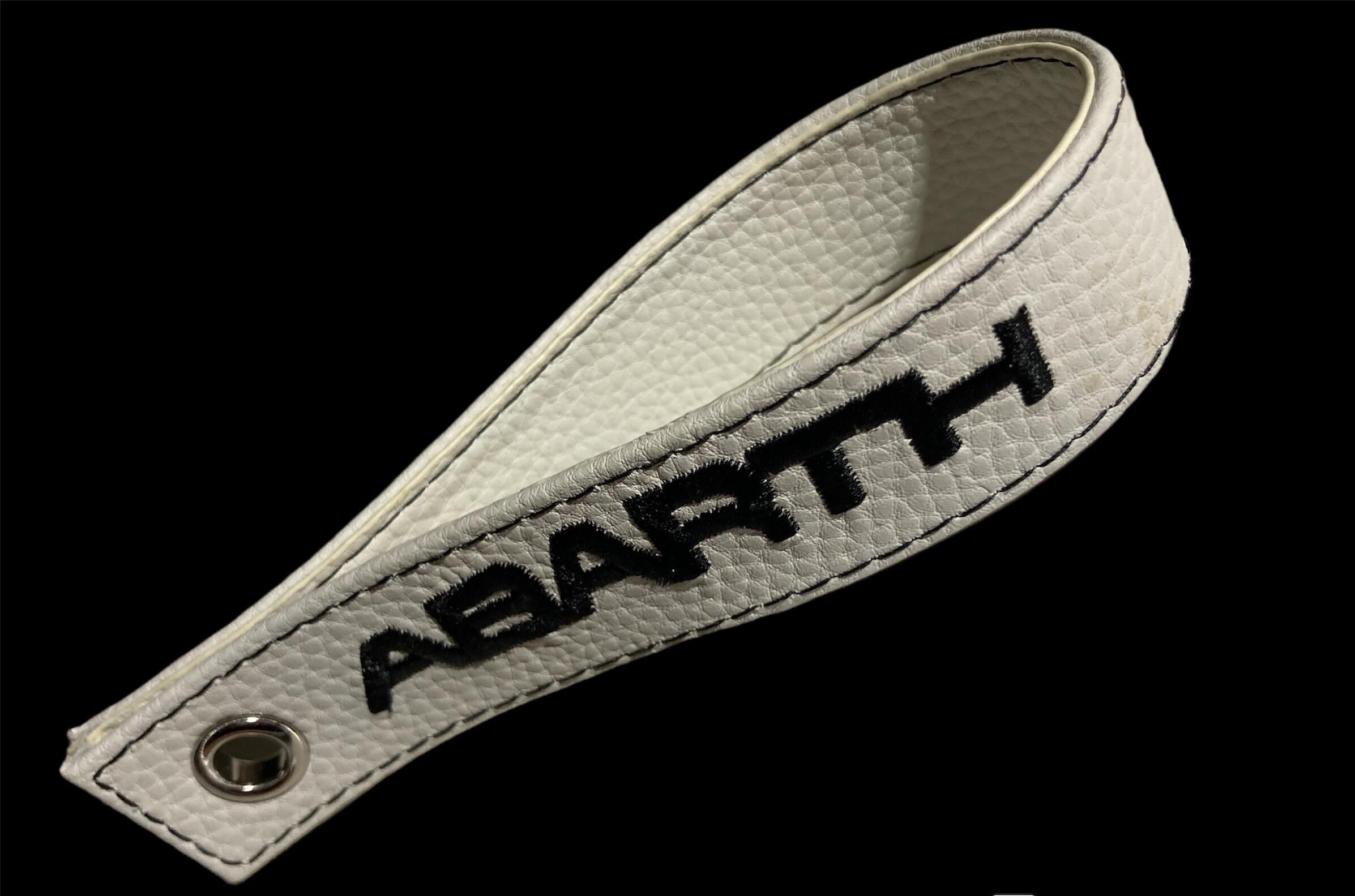 Enthused Leather Abarth Logo Boot Pull Strap. Free Delivery!