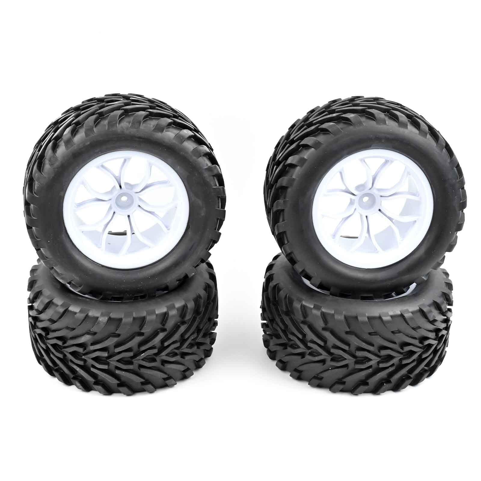 FTX Bugsta Brushed Mounted White Wheels Tyres Full Set (4) FTX6447W ...