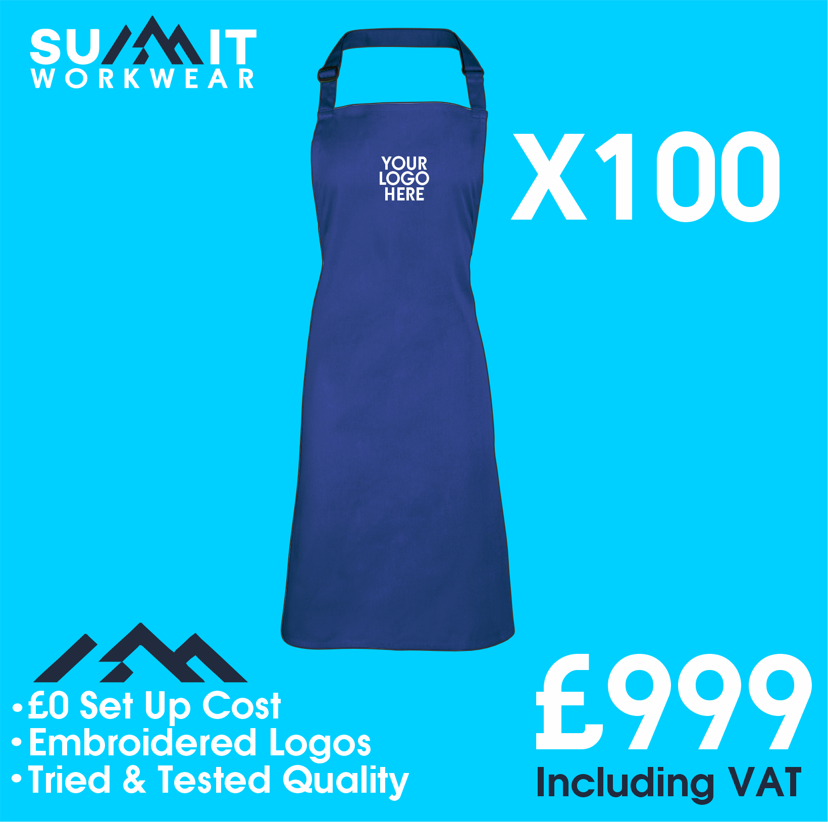 100-Pack Custom Embroidered Aprons | Ultimate Workwear Solution for Big ...