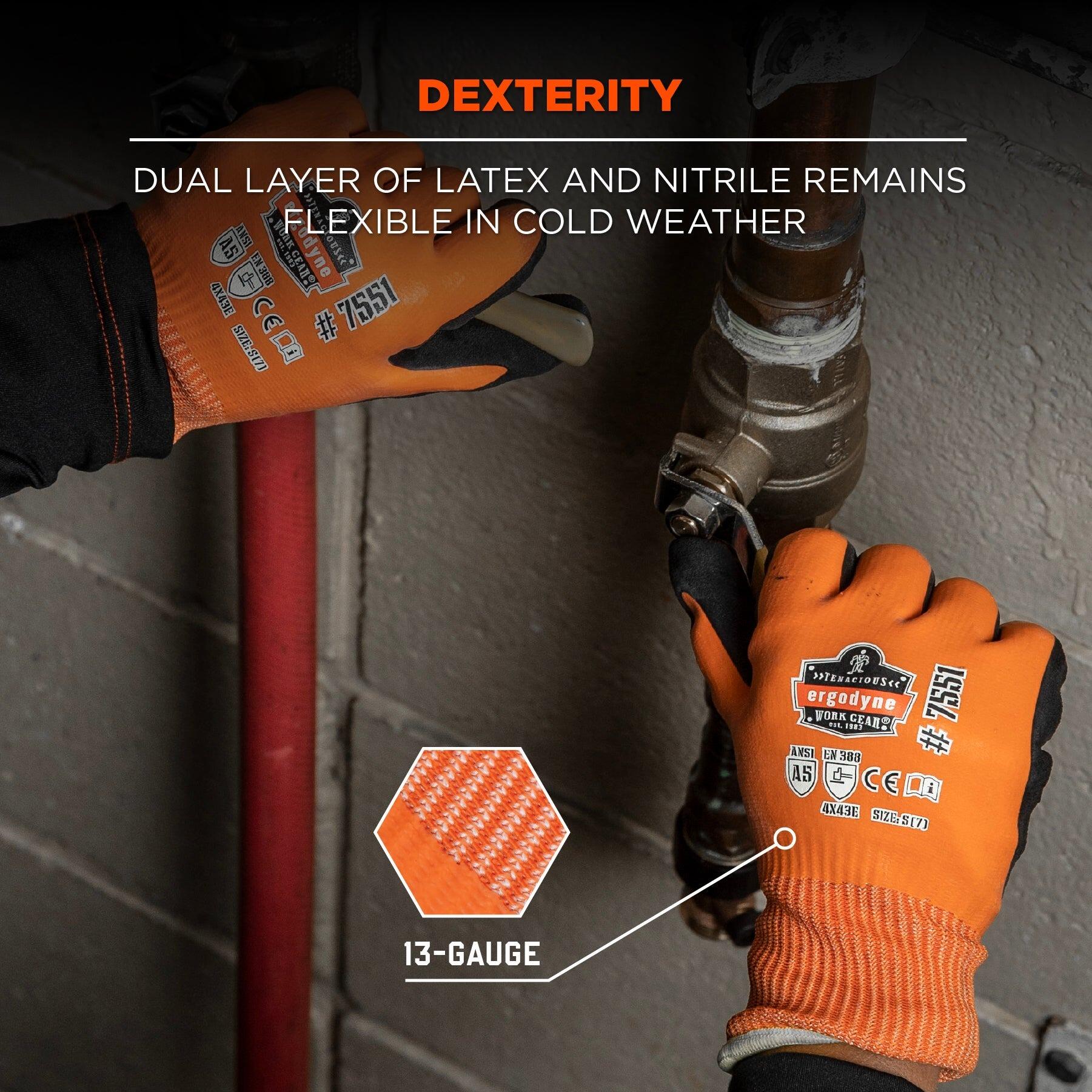Ergodyne ProFlex 7551 Waterproof Cut-Resistant Winter Work Gloves