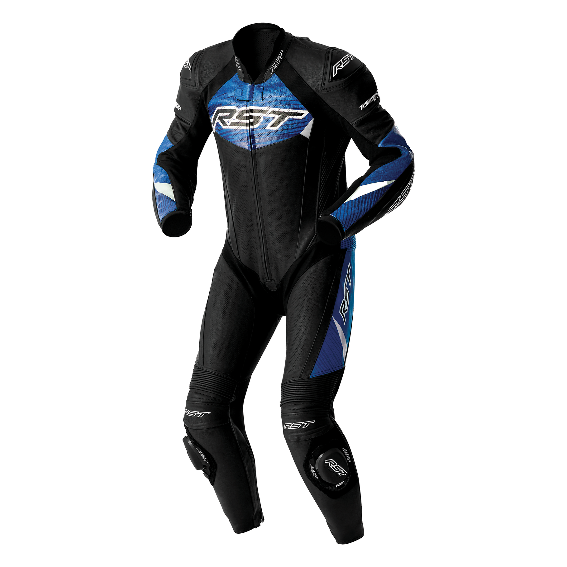 2026 RST One Piece Tractech Evo D30 Motorcycle Leather Suit 3634 Blue