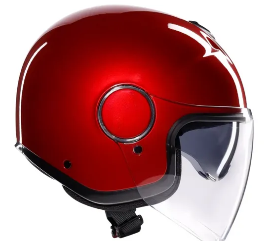 AGV Eteres Solid Open Face Red Motorcycle Motorbike Helmet 0829