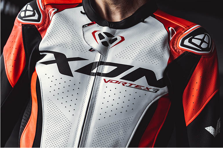 One Piece Leathers Suit Ixon Vortex 3 Race Red / White Airbag Ready ...