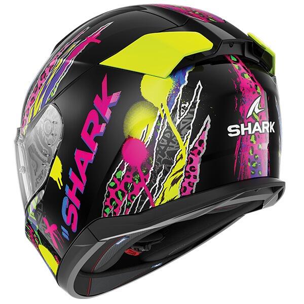 Shark D-Skwal 3 Fawn Motorcycle Full Face Helmet Black Pink Yellow KVY