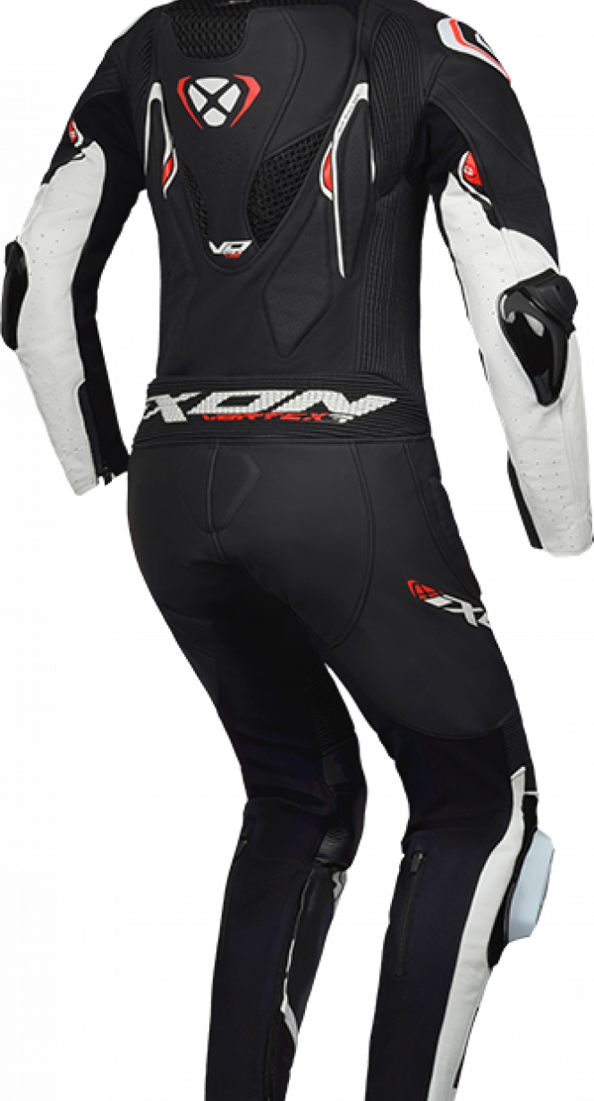 One Piece Leathers Suit Ixon Vortex 3 Race Black White Airbag Ready ...