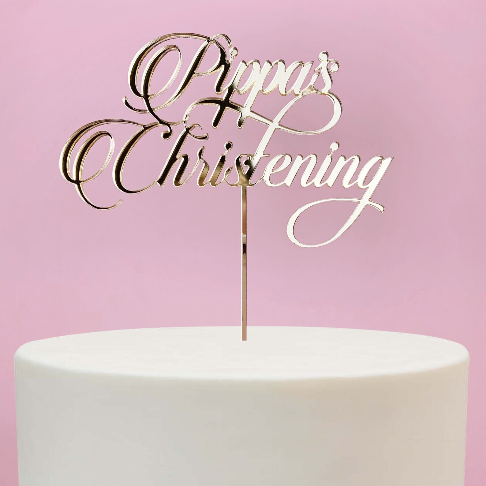 Personalised Acrylic Christening Cake Topper