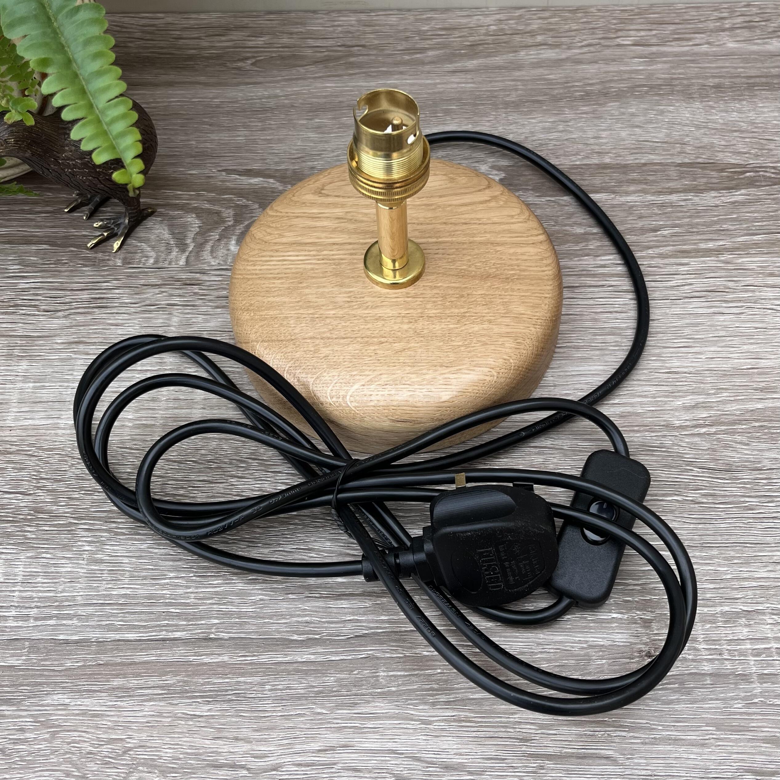 Handmade | Solid Oak - 15cm Round | Wood Table Lamp