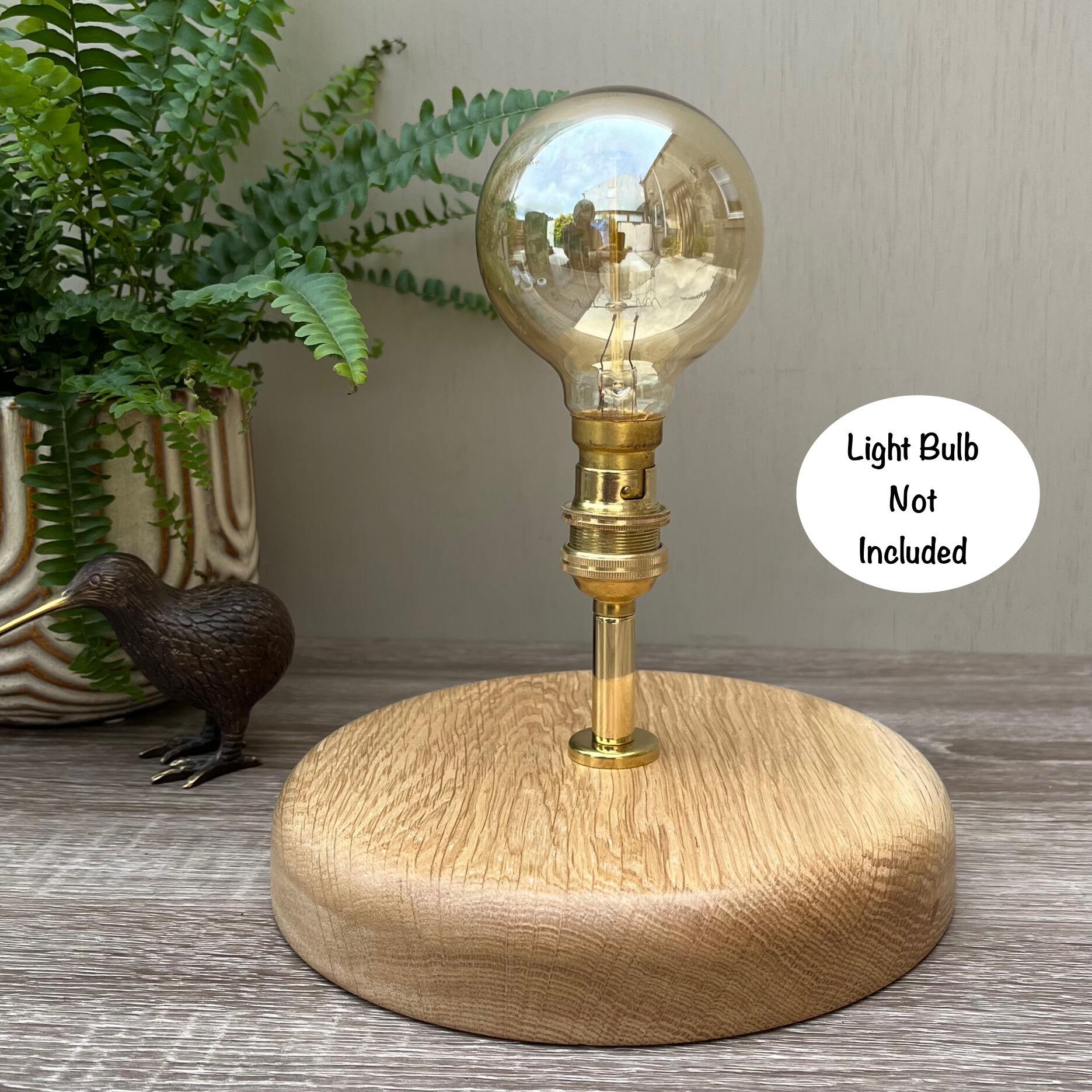Dara- Solid Oak - 20cm Round - Wood Table Lamp | Eve Scott Lighting