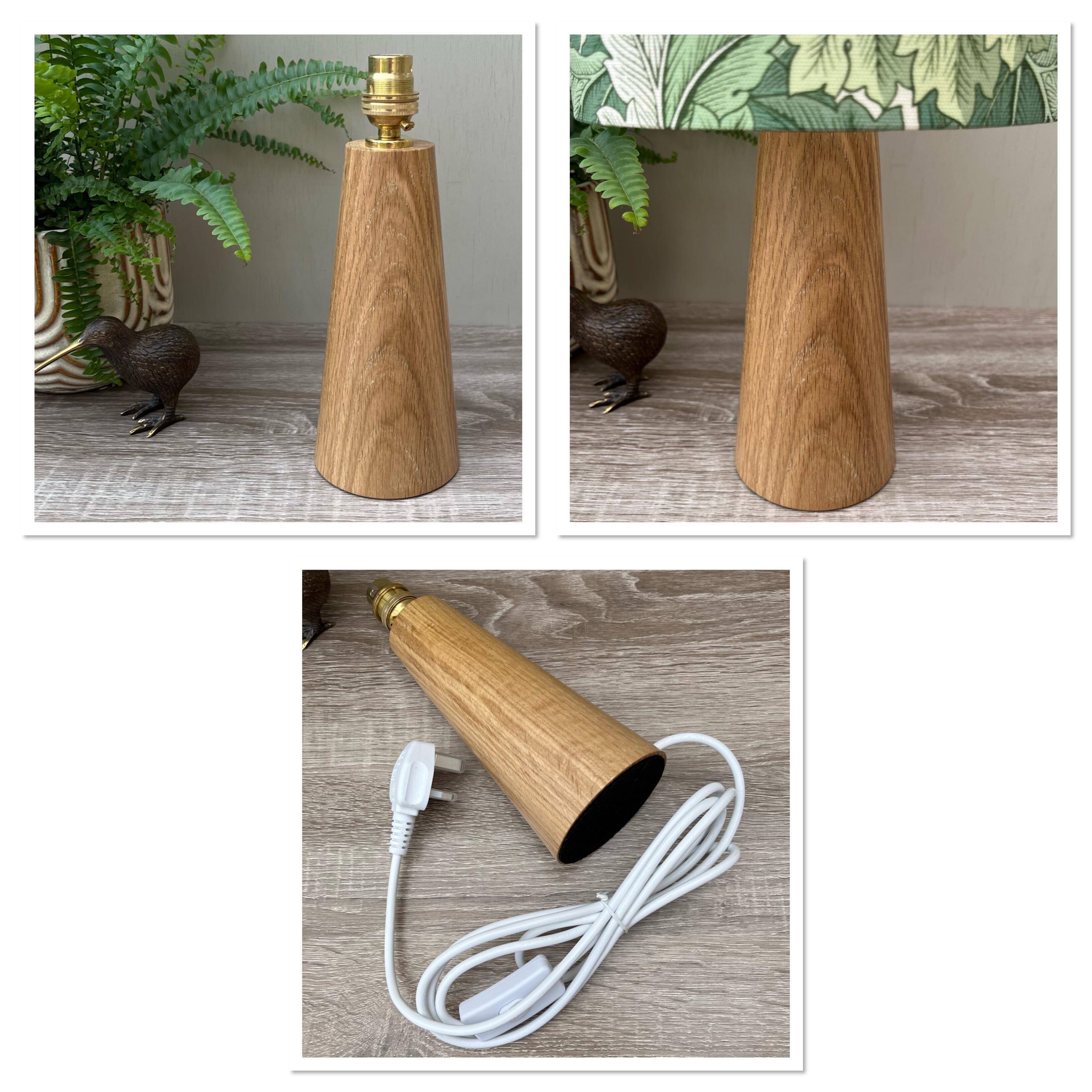 Solid Oak Wood - Cone Shape - Wooden Table Lamp