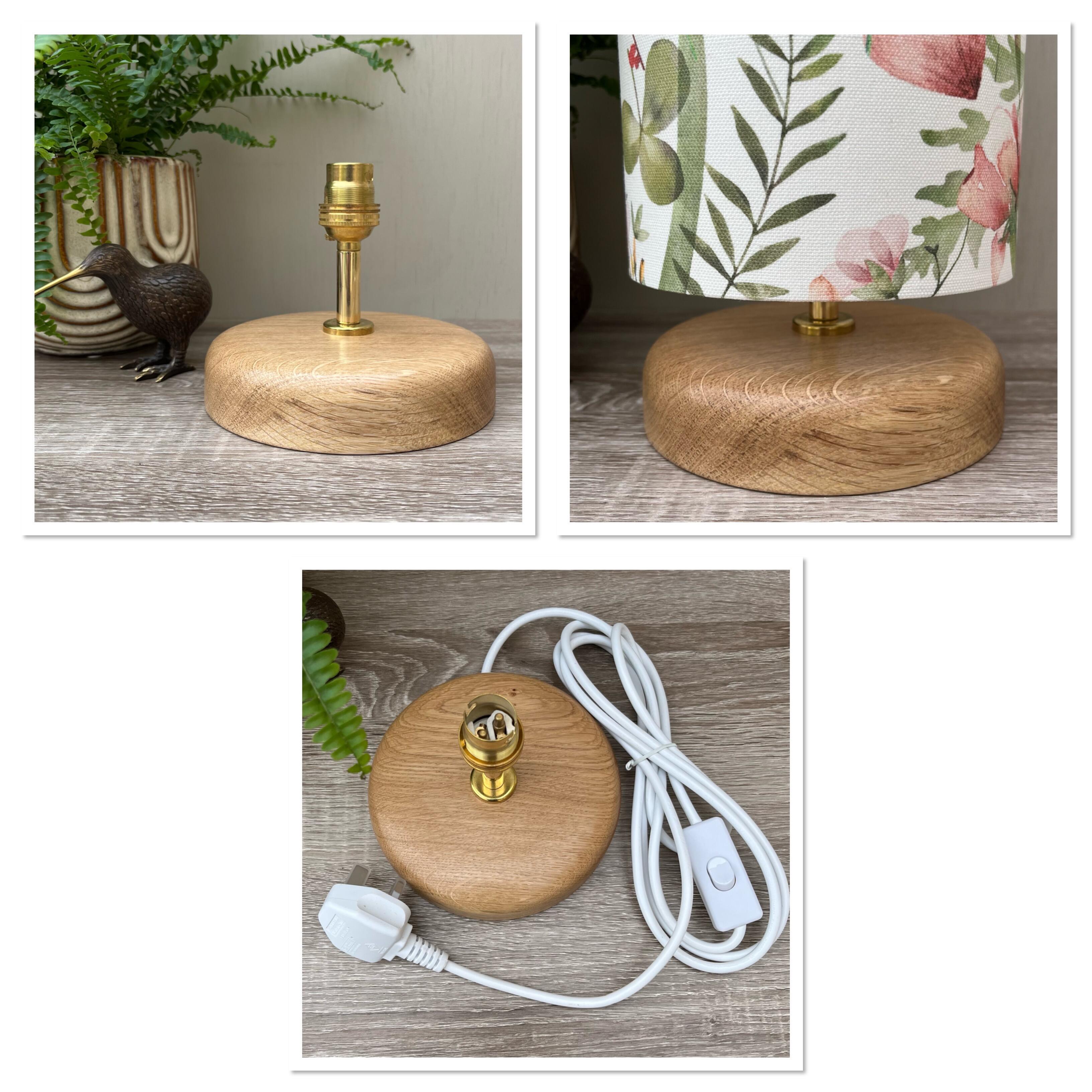 Handmade | Solid Oak - 15cm Round | Wood Table Lamp
