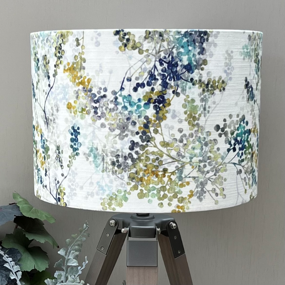 Watercolour Blue | Botanical Drum Lampshade