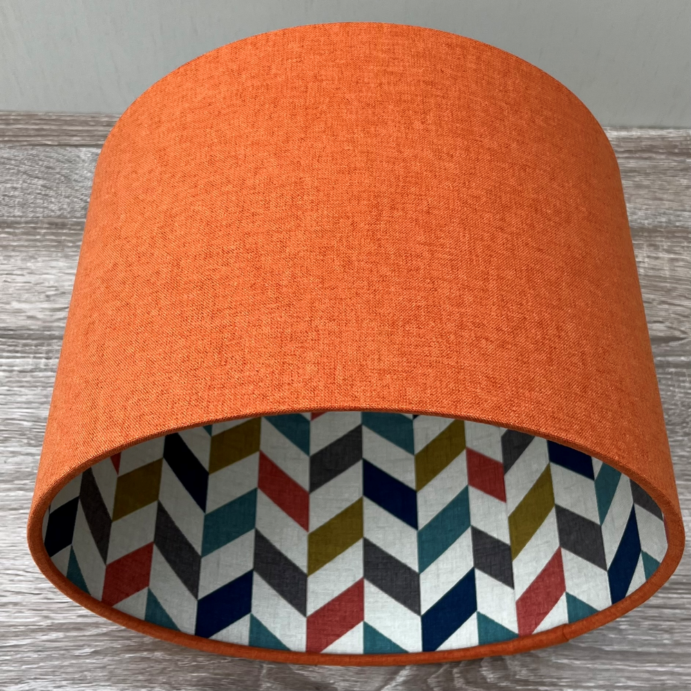 Burnt Orange | Geometric | Pattern On The Inside | Ceiling Light Shade