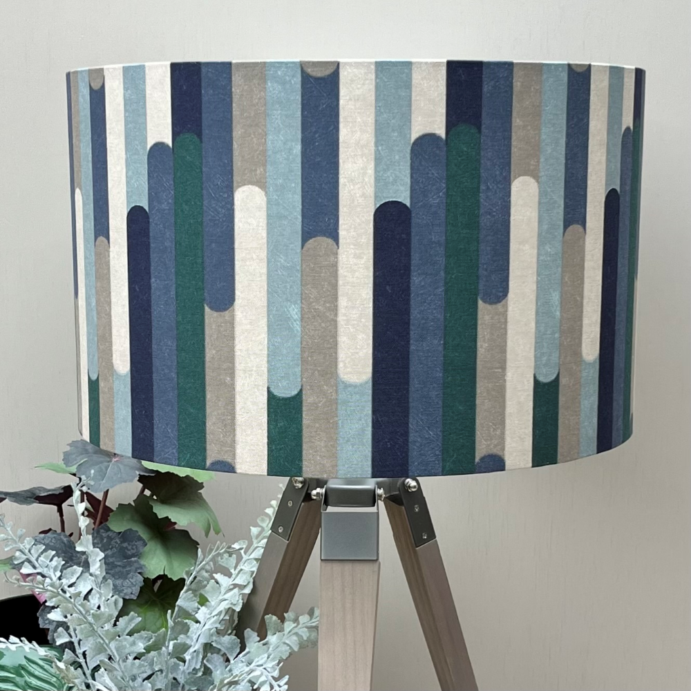 Blue Green | Geometric Striped | Lampshades