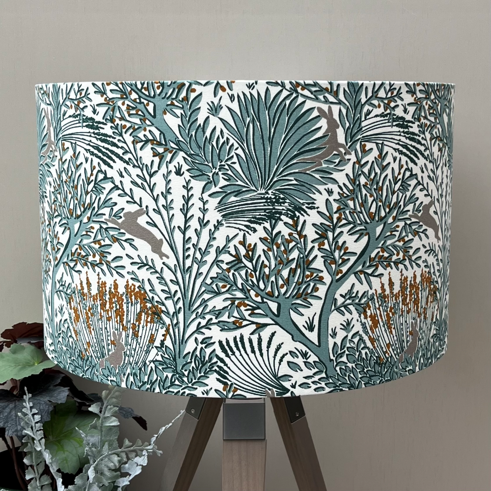 Teal | Rabbit Lampshade | Woodland Wildlife