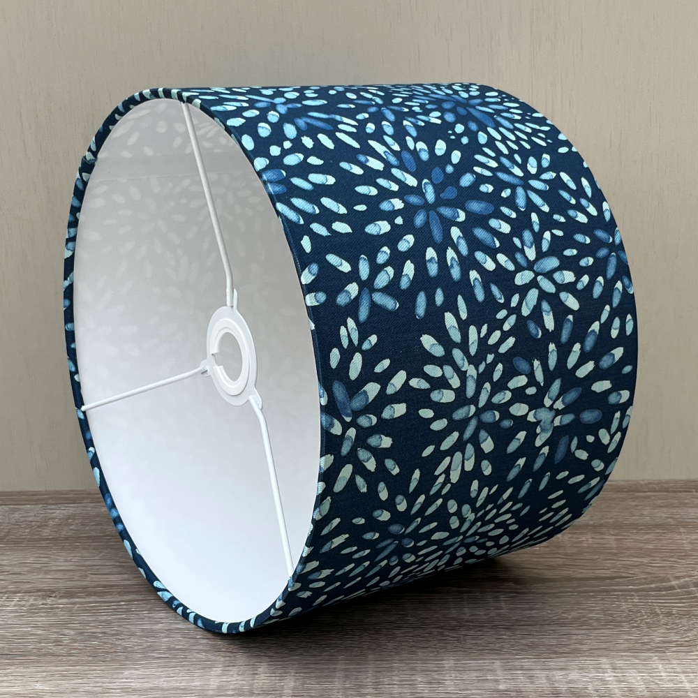 Midnight Blue | Abstract Pattern | Drum Lampshade
