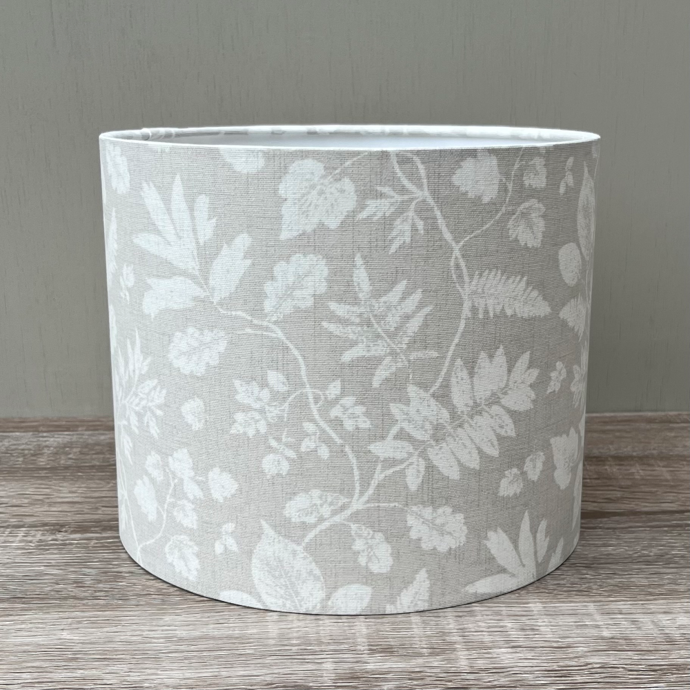 Neutral | Botanical Print | Drum Lampshade