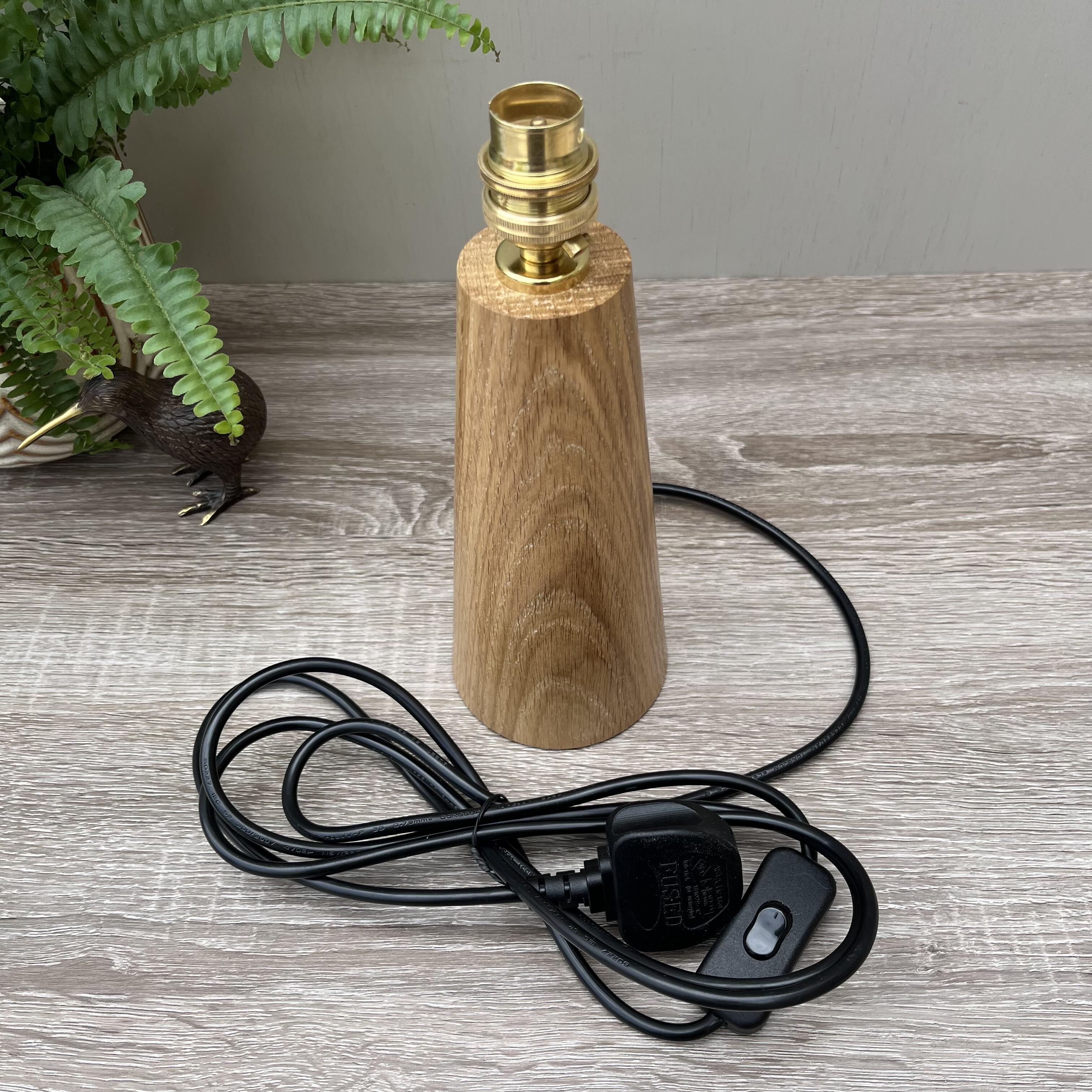 Solid Oak Wood - Cone Shape - Wooden Table Lamp