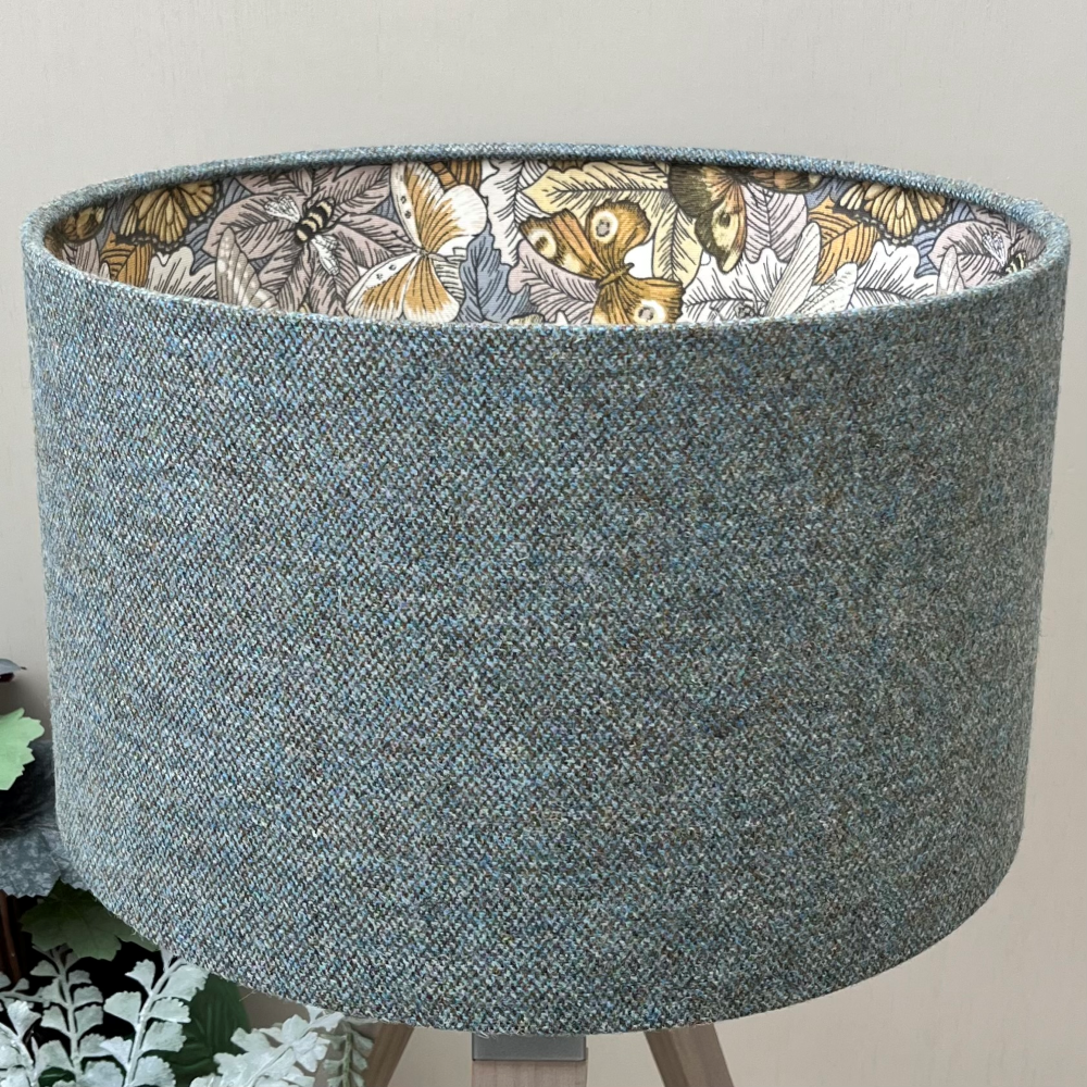 Ochre | Blue Tweed | Butterfly Lampshades