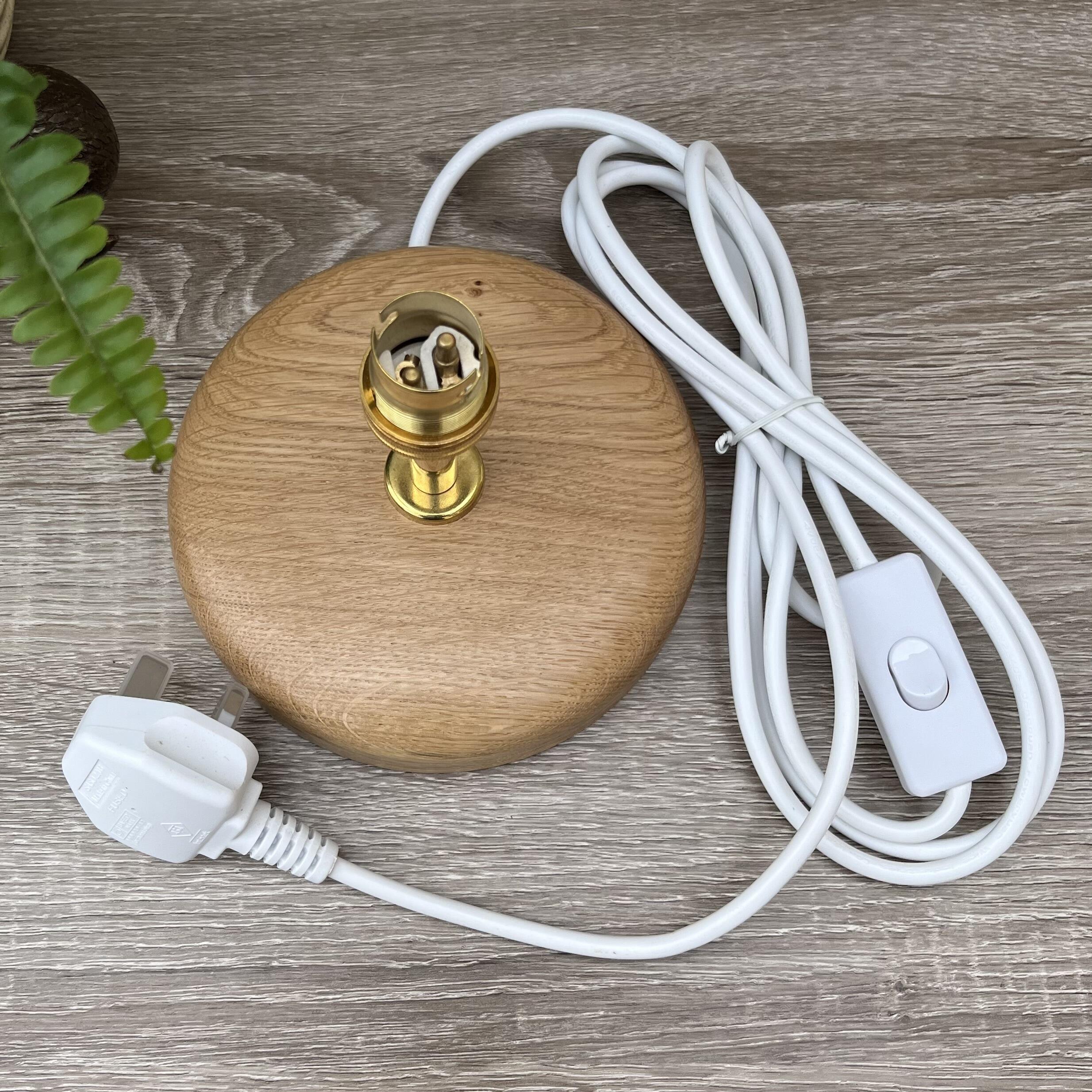 Handmade | Solid Oak - 15cm Round | Wood Table Lamp