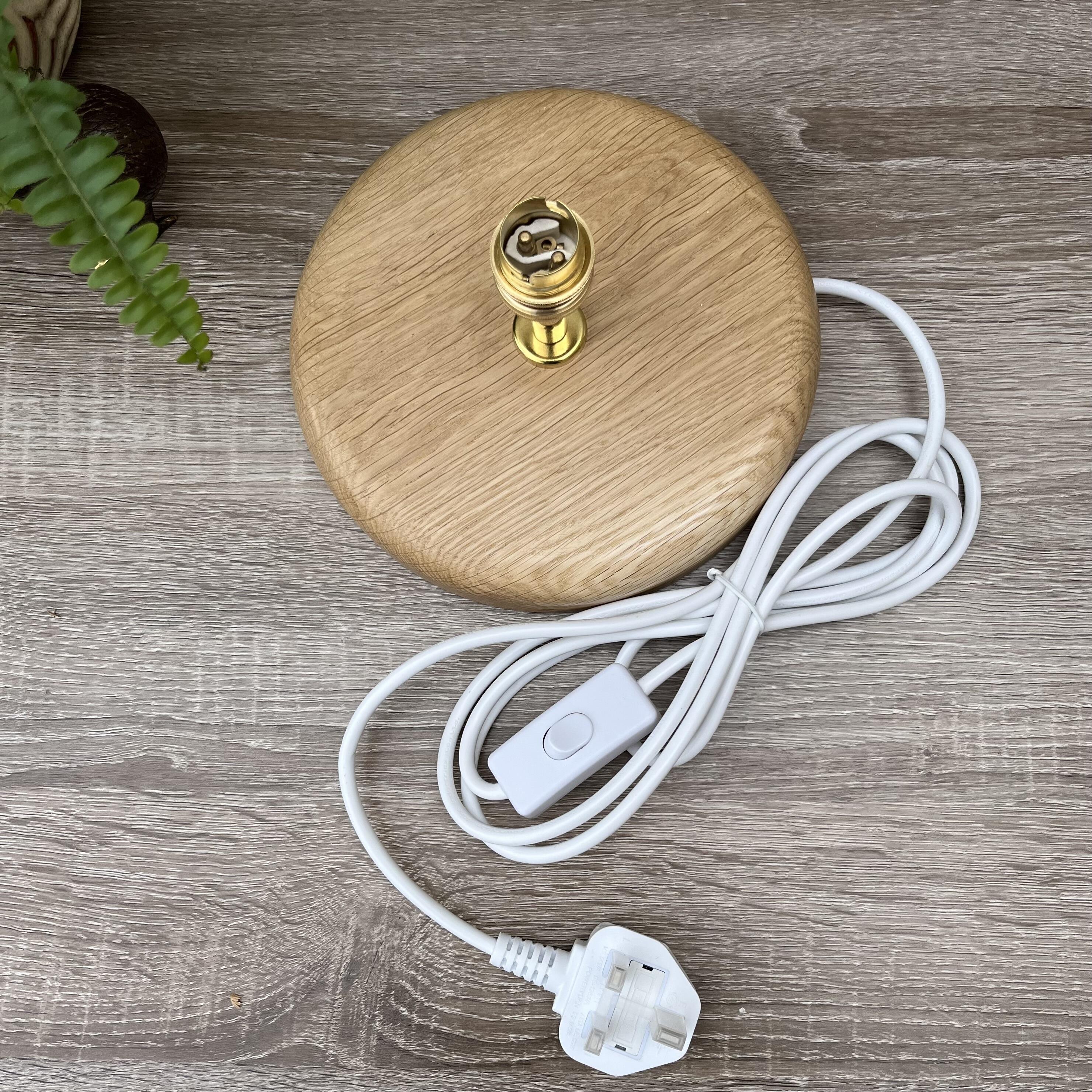 Dara- Solid Oak - 20cm Round - Wood Table Lamp | Eve Scott Lighting