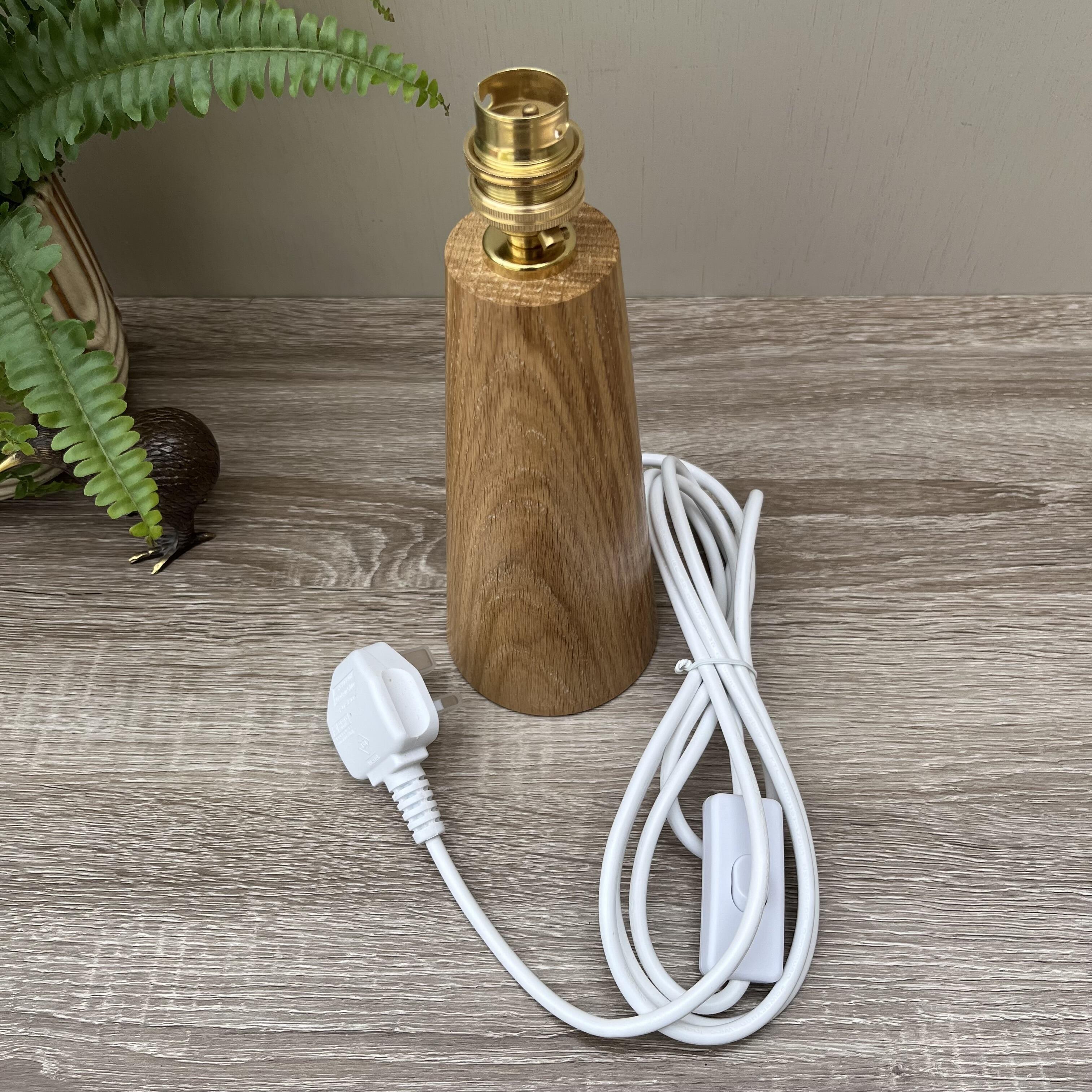 Solid Oak Wood - Cone Shape - Wooden Table Lamp