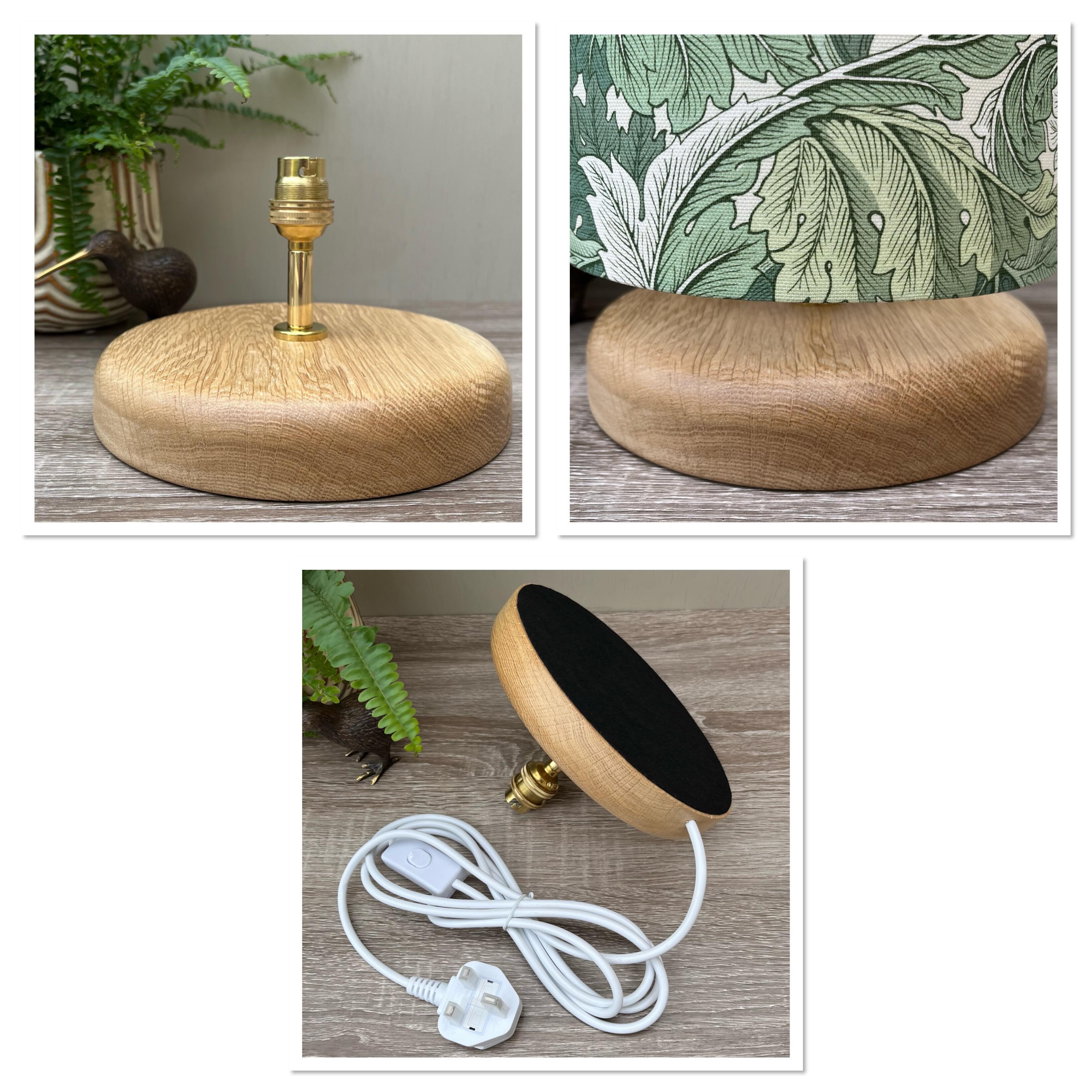 Dara- Solid Oak - 20cm Round - Wood Table Lamp | Eve Scott Lighting