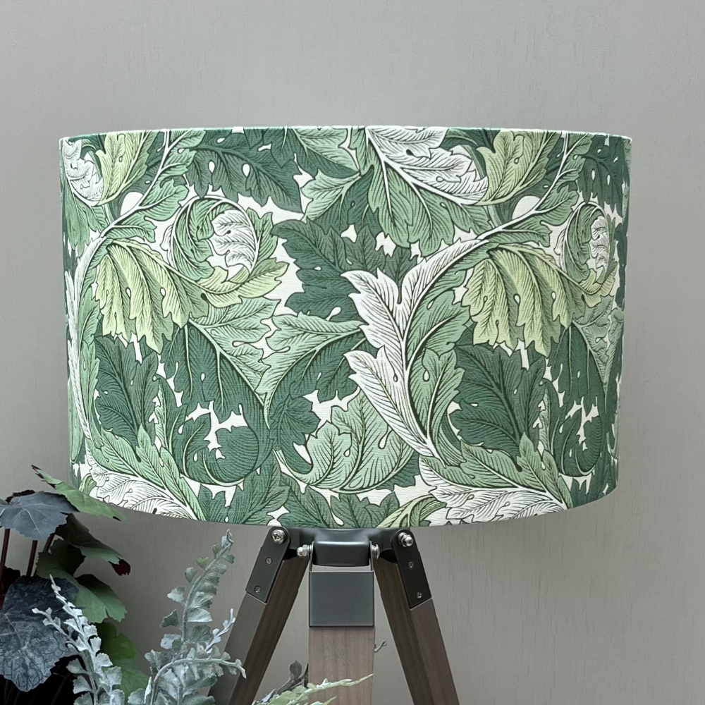 green patterned lampshade