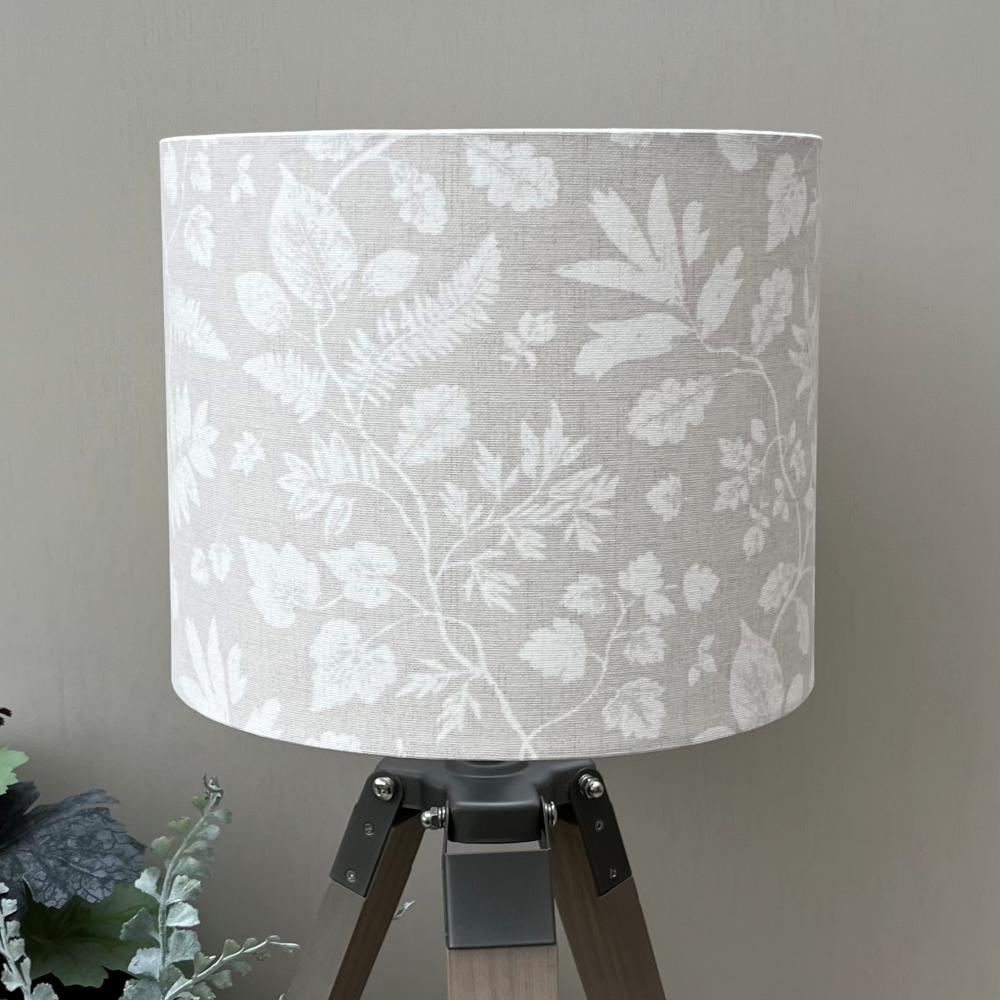 Neutral | Botanical Print | Drum Lampshade