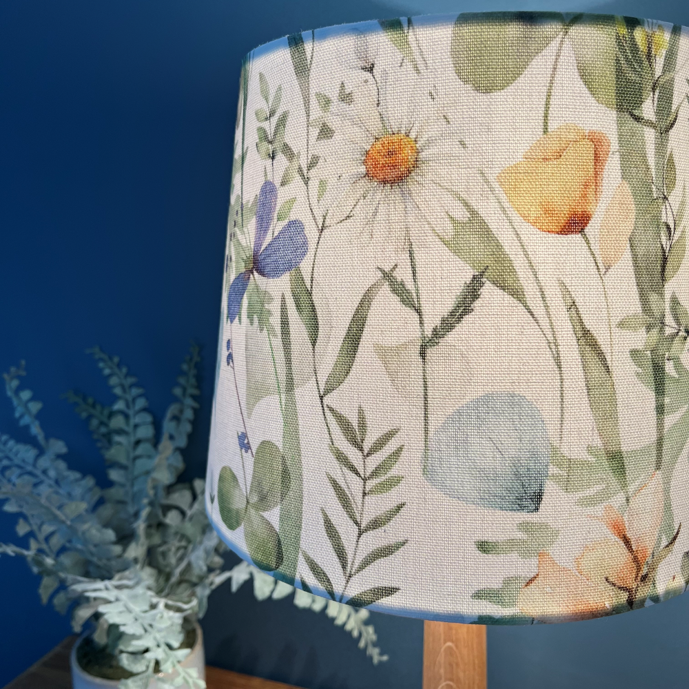 Pastel Blue | Floral Tapered Lampshades | For Bedside Table Lamp