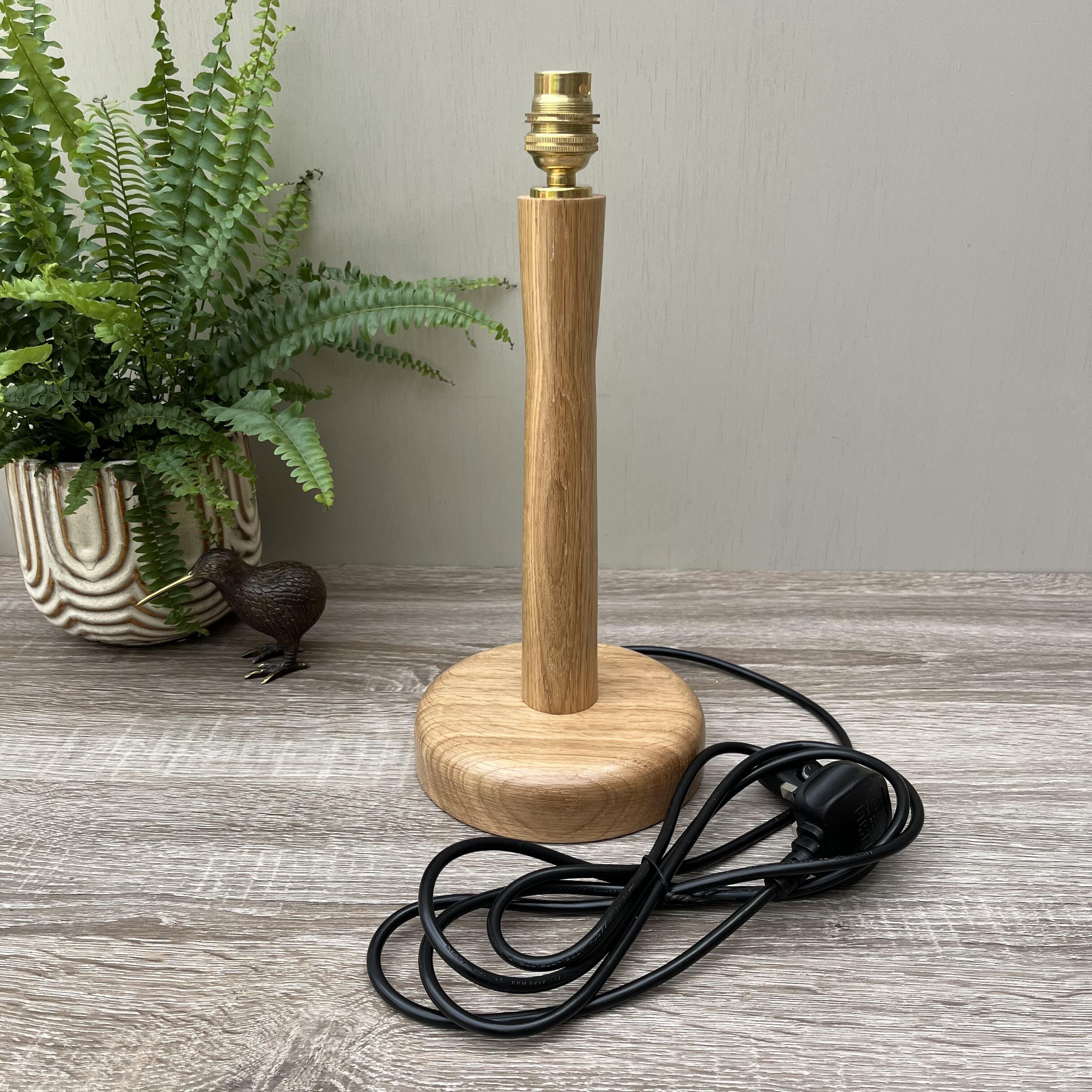 Ross - Solid Oak - Tall Candlestick - Wood Table Lamp | Eve Scott Lighting