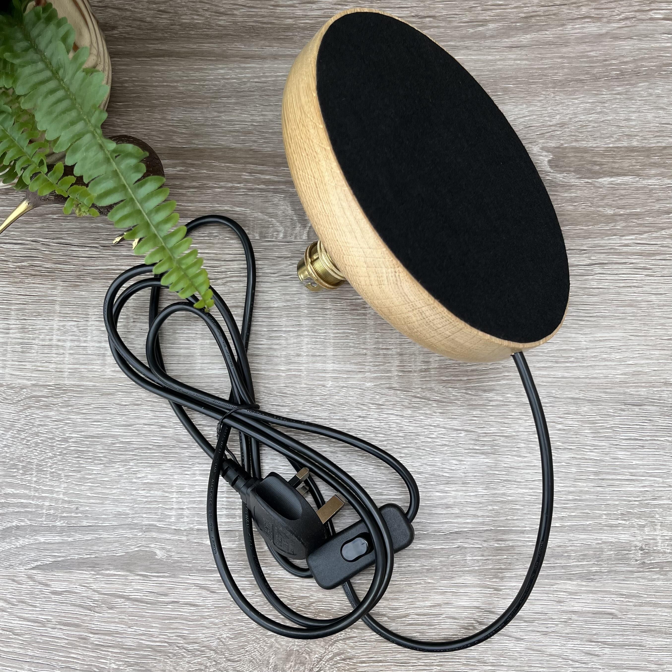 Dara- Solid Oak - 20cm Round - Wood Table Lamp | Eve Scott Lighting