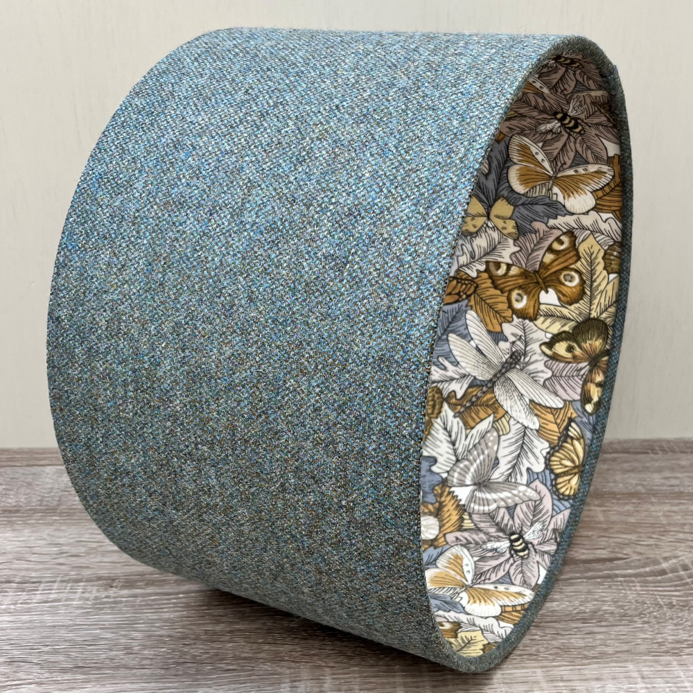 Ochre | Blue Tweed | Butterfly Lampshades