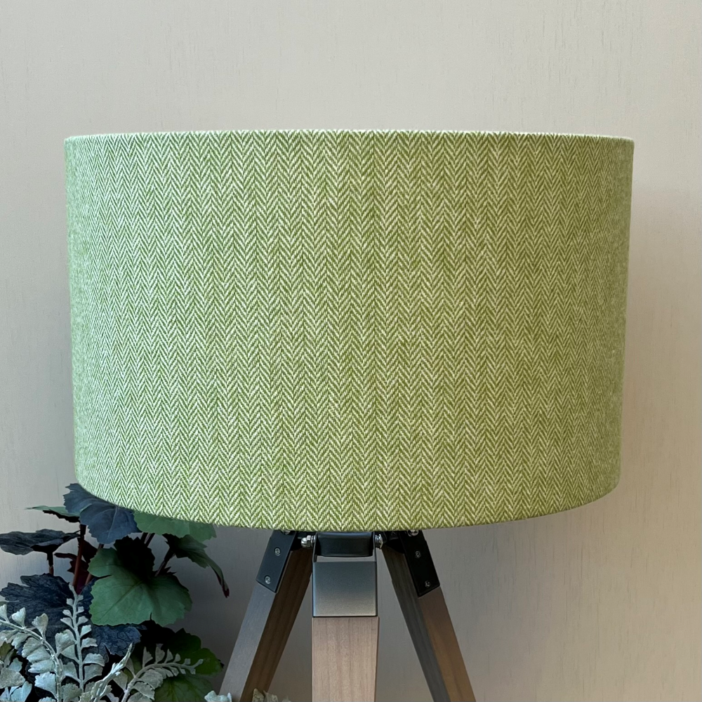 Lime Green | Herringbone Pattern | Tweed Lampshades